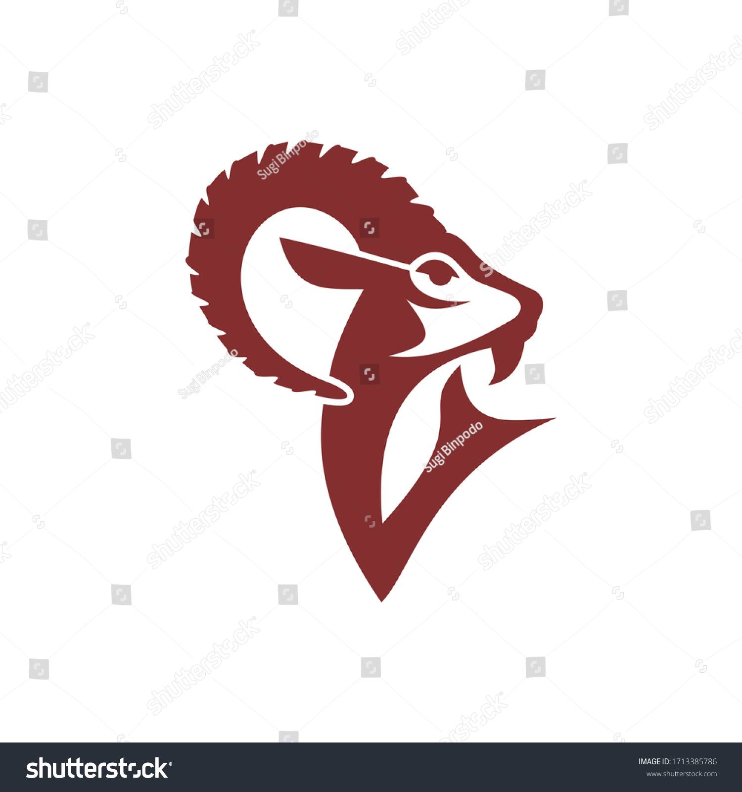 Goat Horn Template Logo Vector Stock Vector (Royalty Free) 1713385786