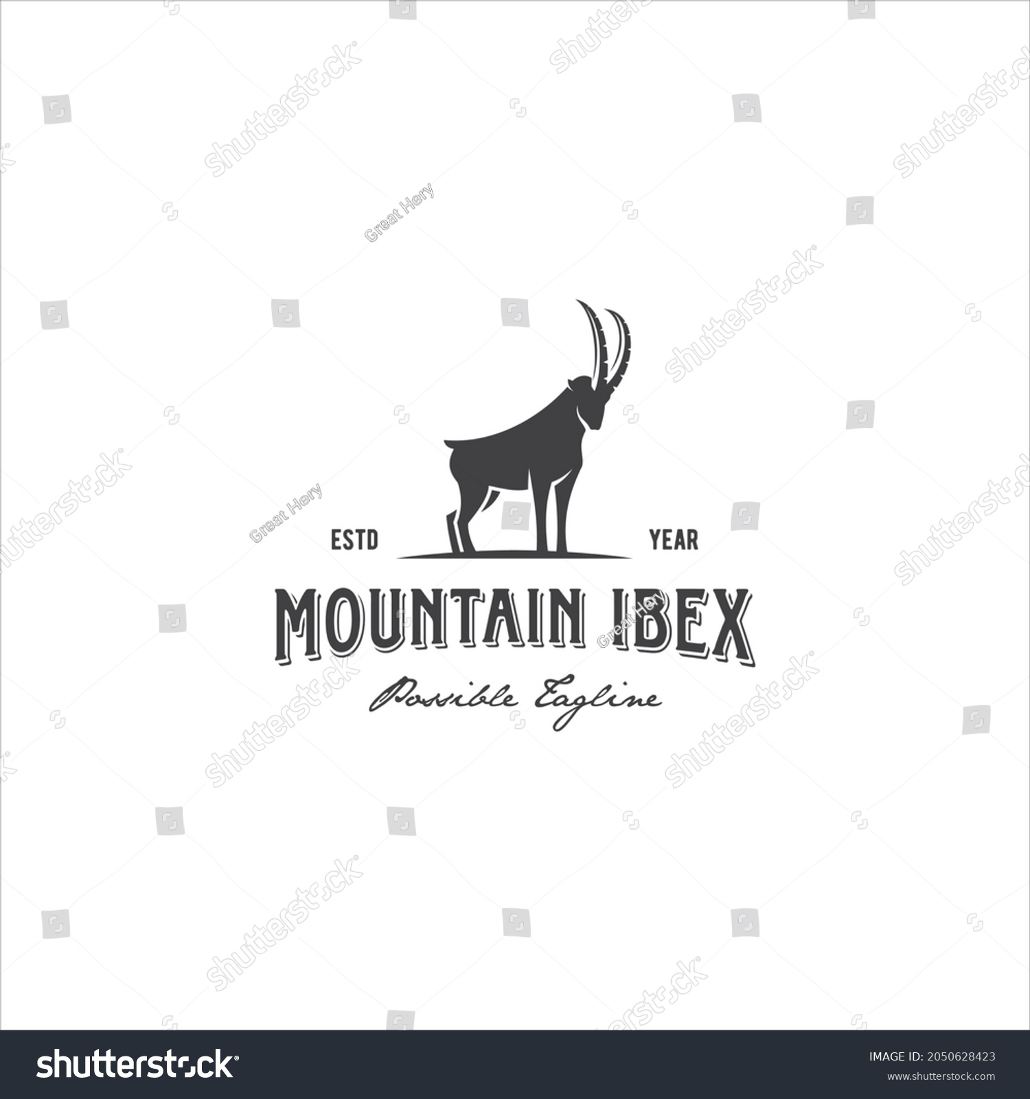Goat Ibex Logo Design Vector Image Stock Vector (Royalty Free ...