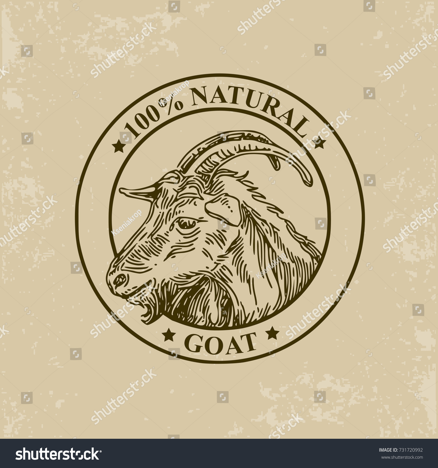 Goat Label Vector Illustration Stock Vector (Royalty Free) 731720992