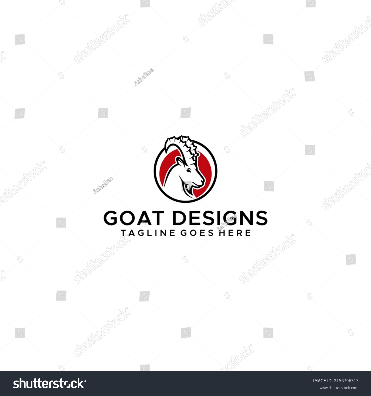 Goat Logo Sign Design Vector Stock Vector (Royalty Free) 2156796313 ...