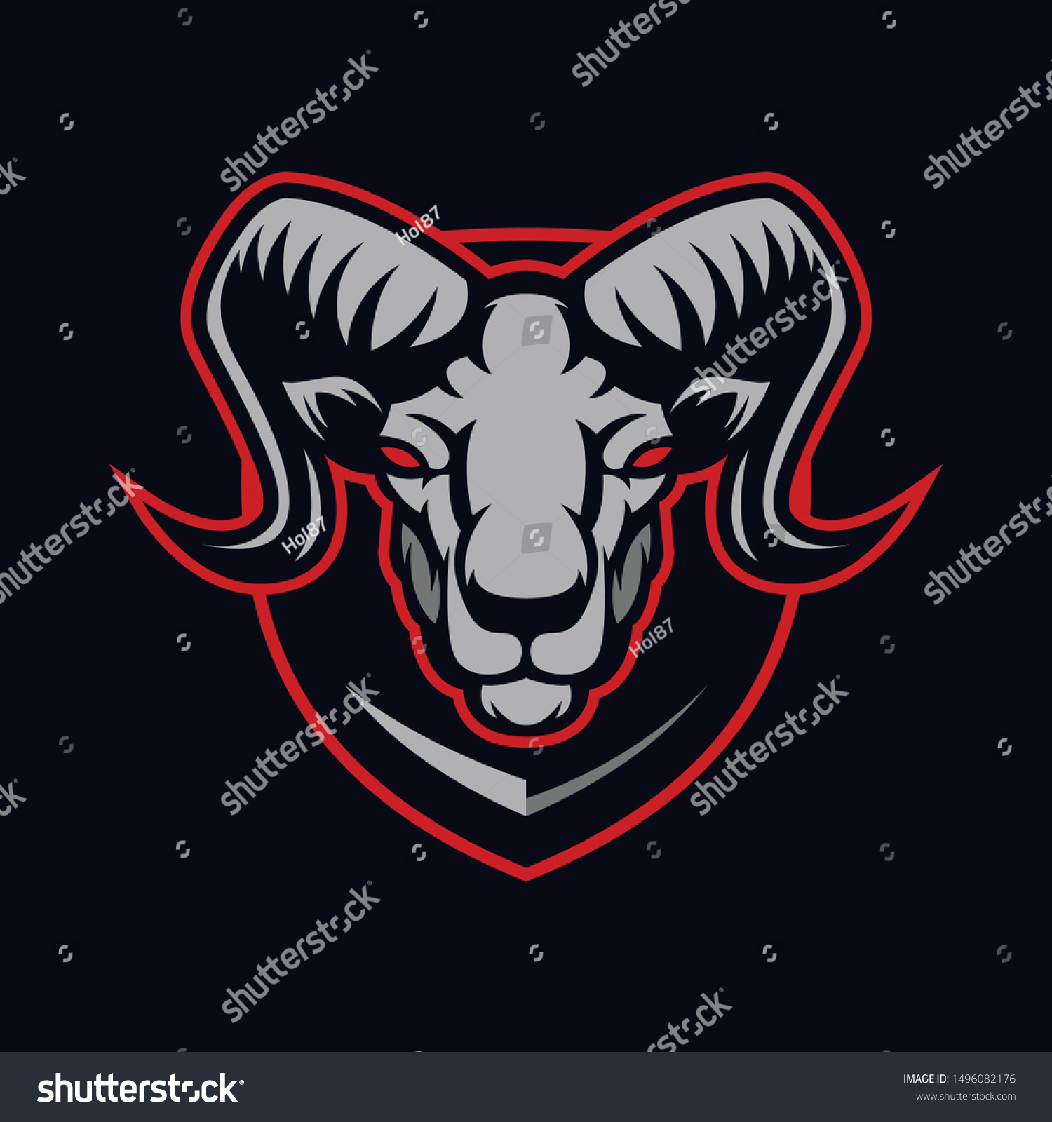 Goat Mascot Logo Design Vector Stock Vector (Royalty Free) 1496082176