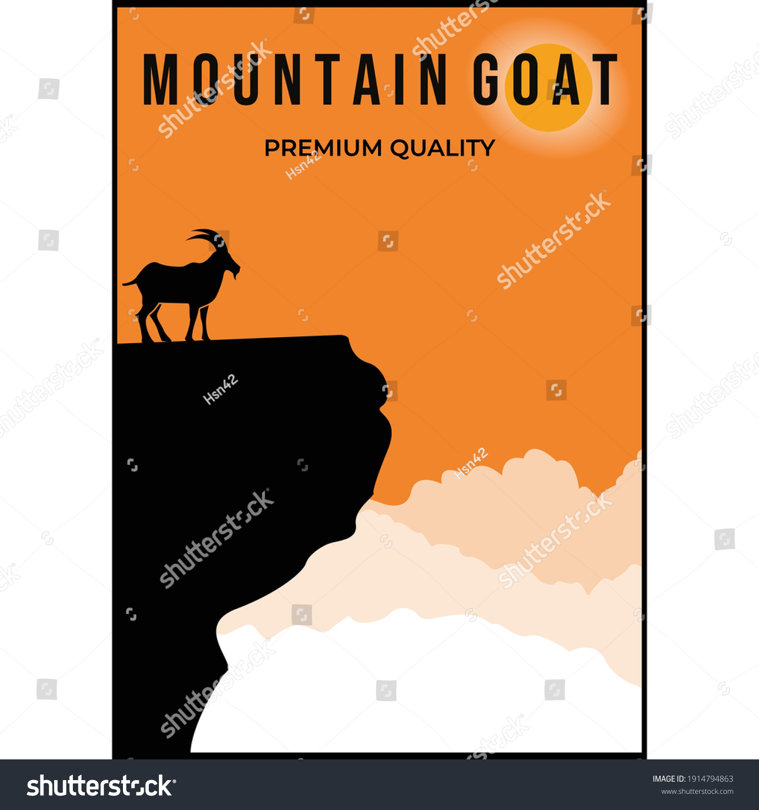 Goat Simple Poster Design Minimalist Vector Stock Vector (Royalty Free ...