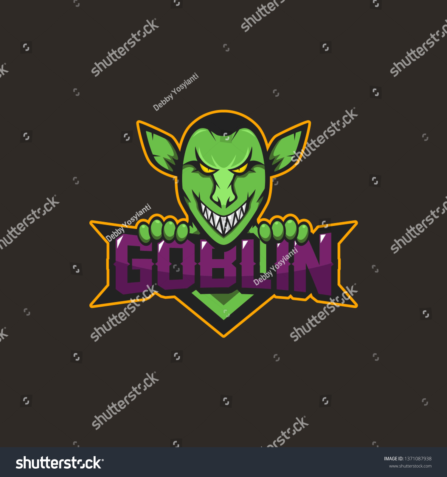 Goblin Monster Logo Design Stock Vector (Royalty Free) 1371087938 ...