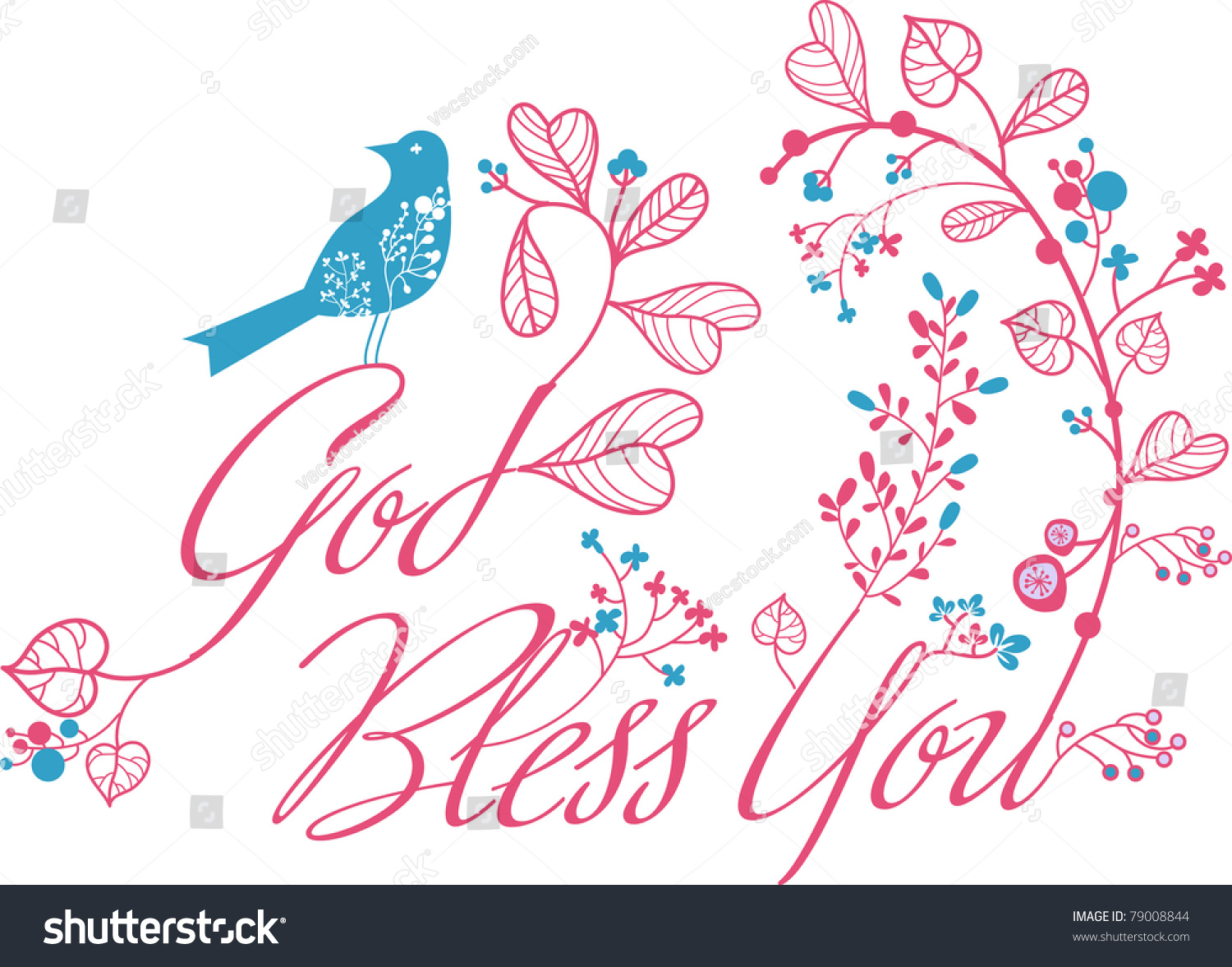 dios bendiga tu deco print: vector de stock (libre de regalías ...