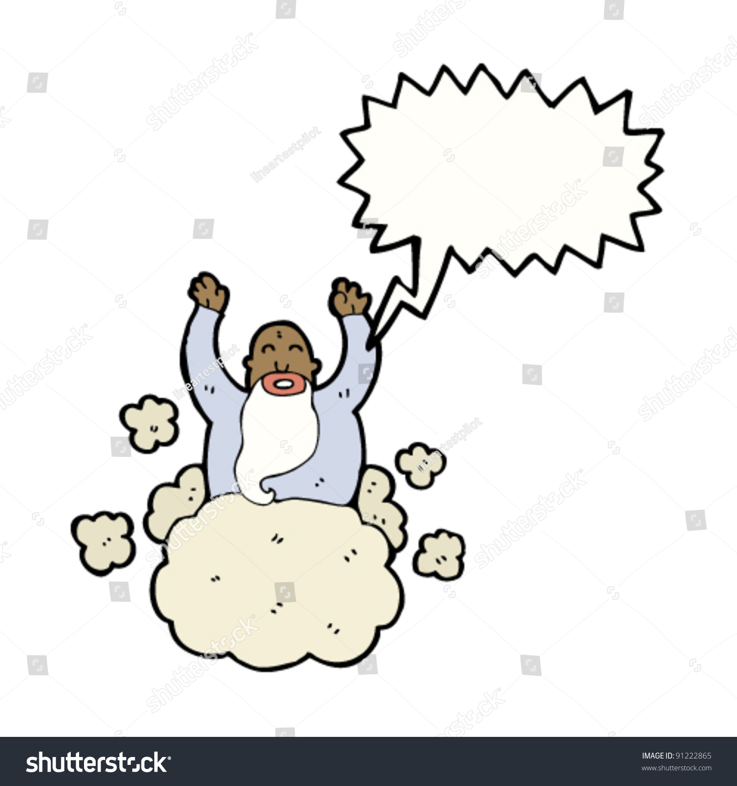 God Floating Cloud Cartoon Stock Vector (Royalty Free) 91222865 ...