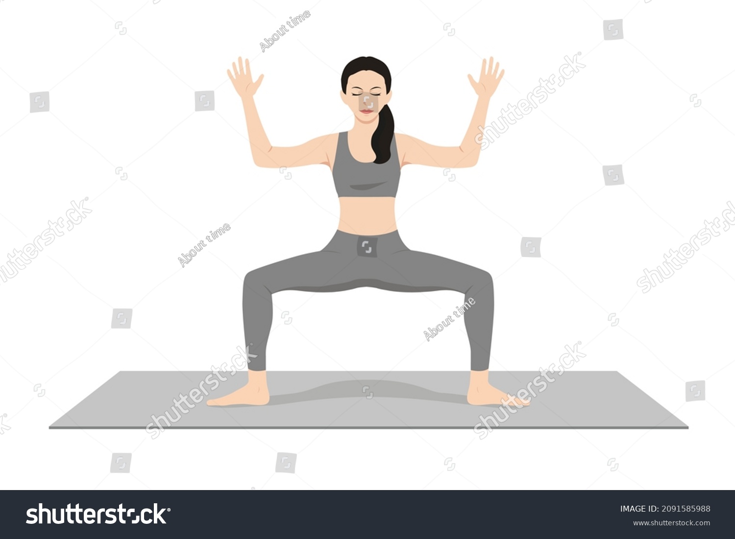 Goddess Pose Fierce Angle Pose Victory Stock Vector (Royalty Free ... Goddess Pose Fierce Angle Pose Victory Stock Vector (Royalty Free ...