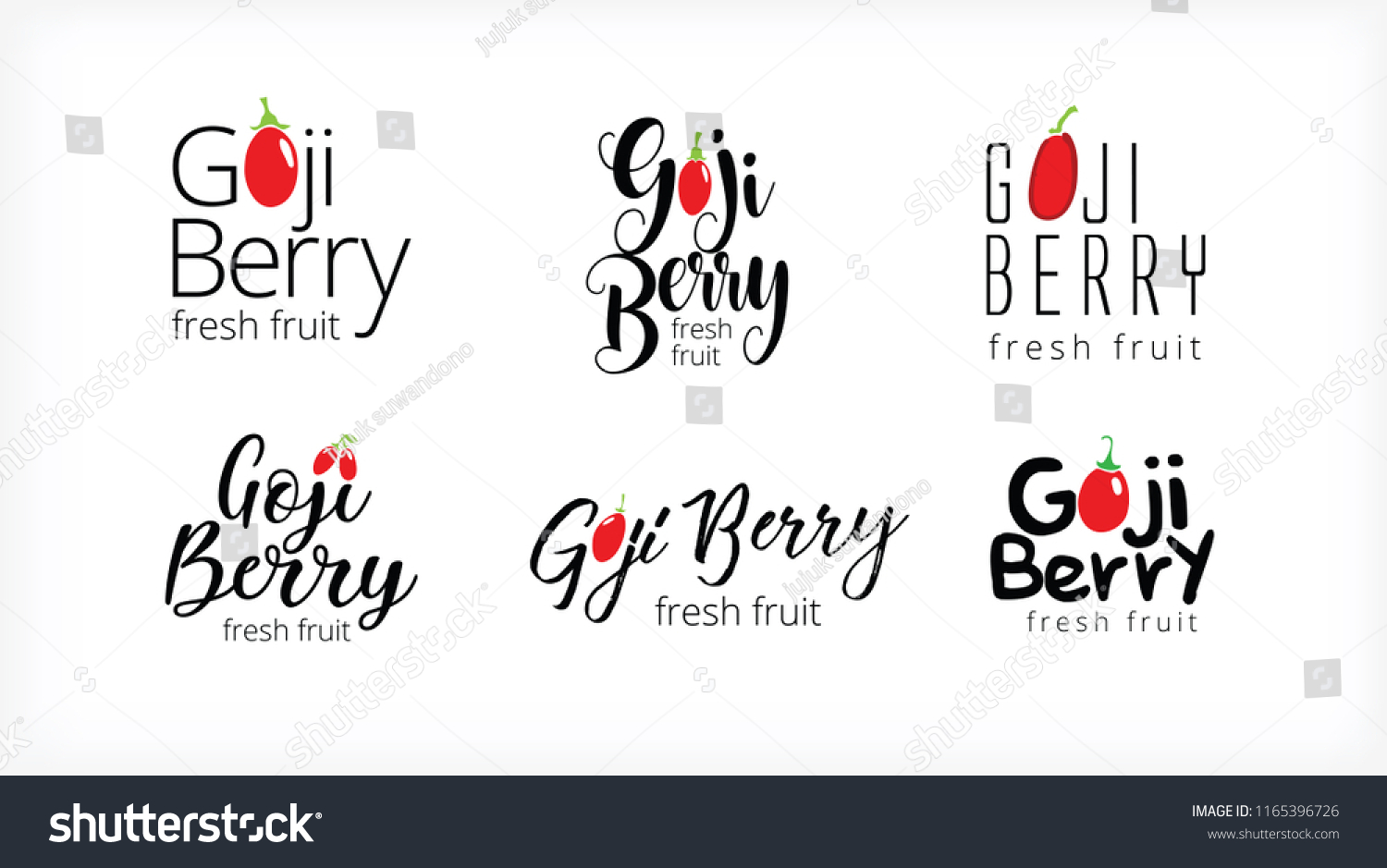 Goji Berry Vector Logo Design Stock Vector (Royalty Free) 1165396726