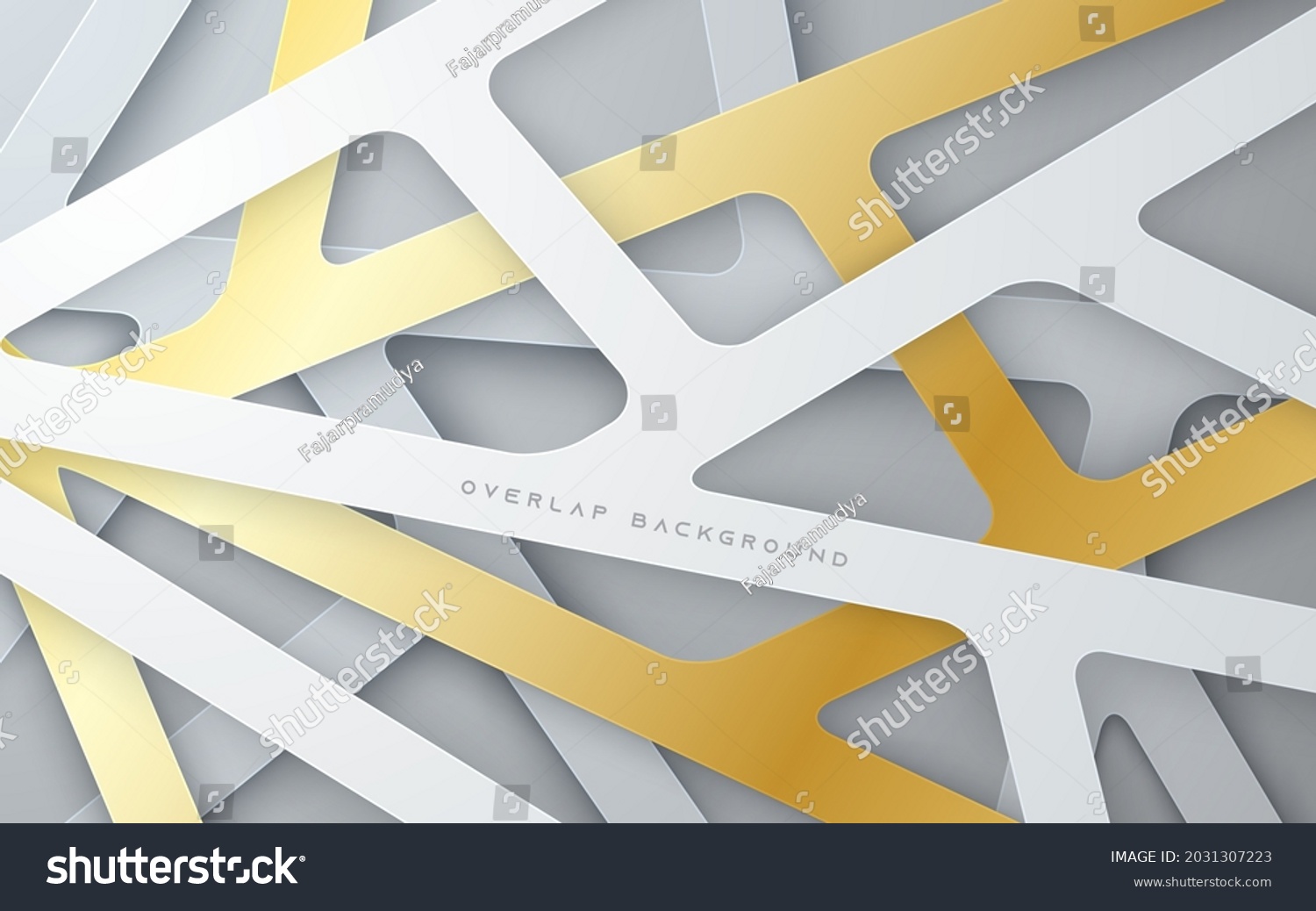 Gold Silver Line Overlap Layer Background Stock Vector (Royalty Free ...