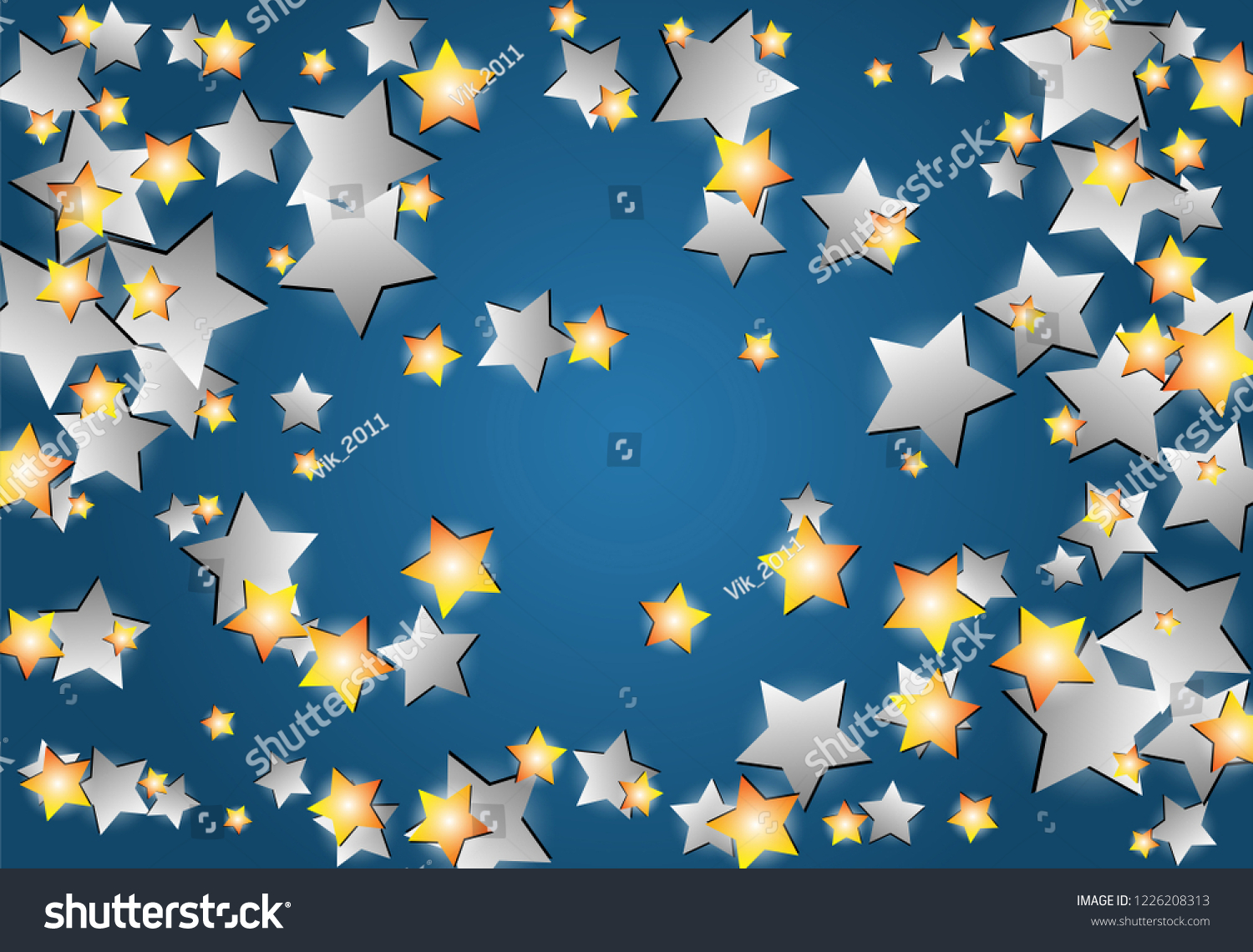 Gold Silver Stars Sparkling Glitter Magic เวกเตอร์สต็อก ปลอดค่า