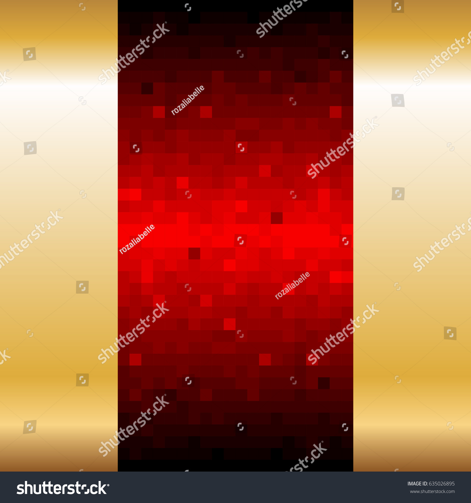 Gold Background Red Squares Stock Vector (Royalty Free) 635026895 ...