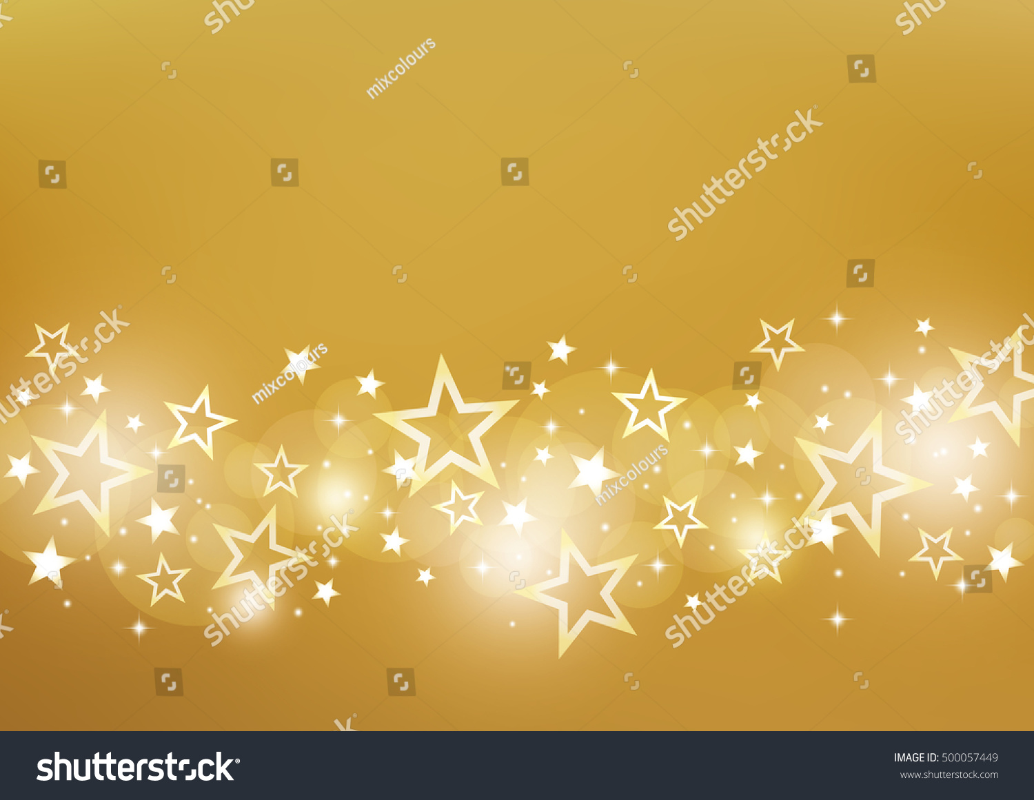 Gold Background Stars Stock Vector (Royalty Free) 500057449