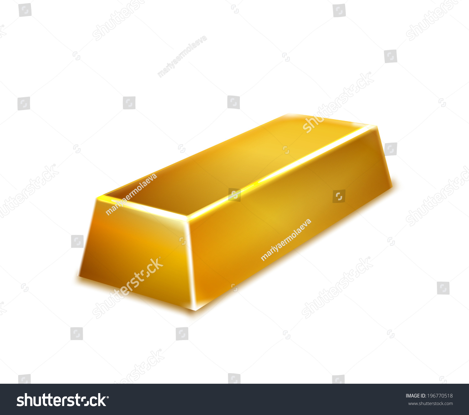 Gold Bar Isolated On White Background Stock Vector (Royalty Free) 196770518