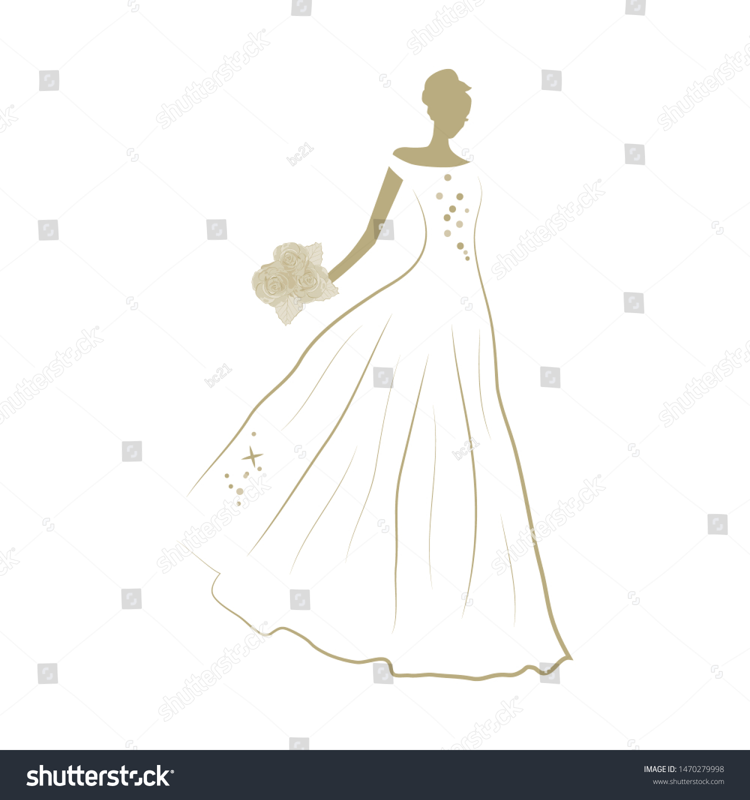 Gold Bride Vector Logo Icon: vector de stock (libre de regalías) 1470279998
