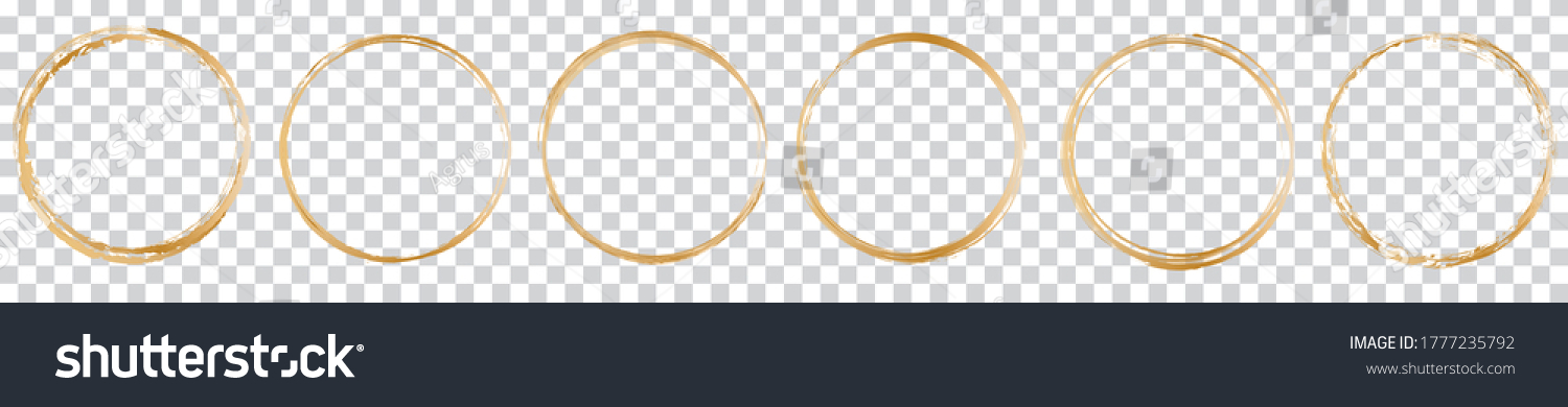 Gold Brush Round Frame Vector Design Stock Vector (Royalty Free ...