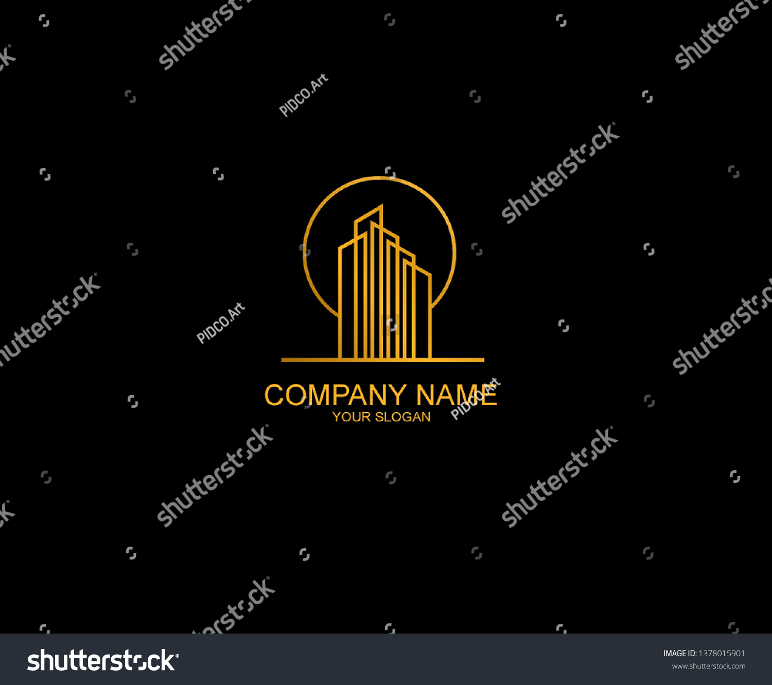 Gold Building Logo Stock Vector (Royalty Free) 1378015901 | Shutterstock