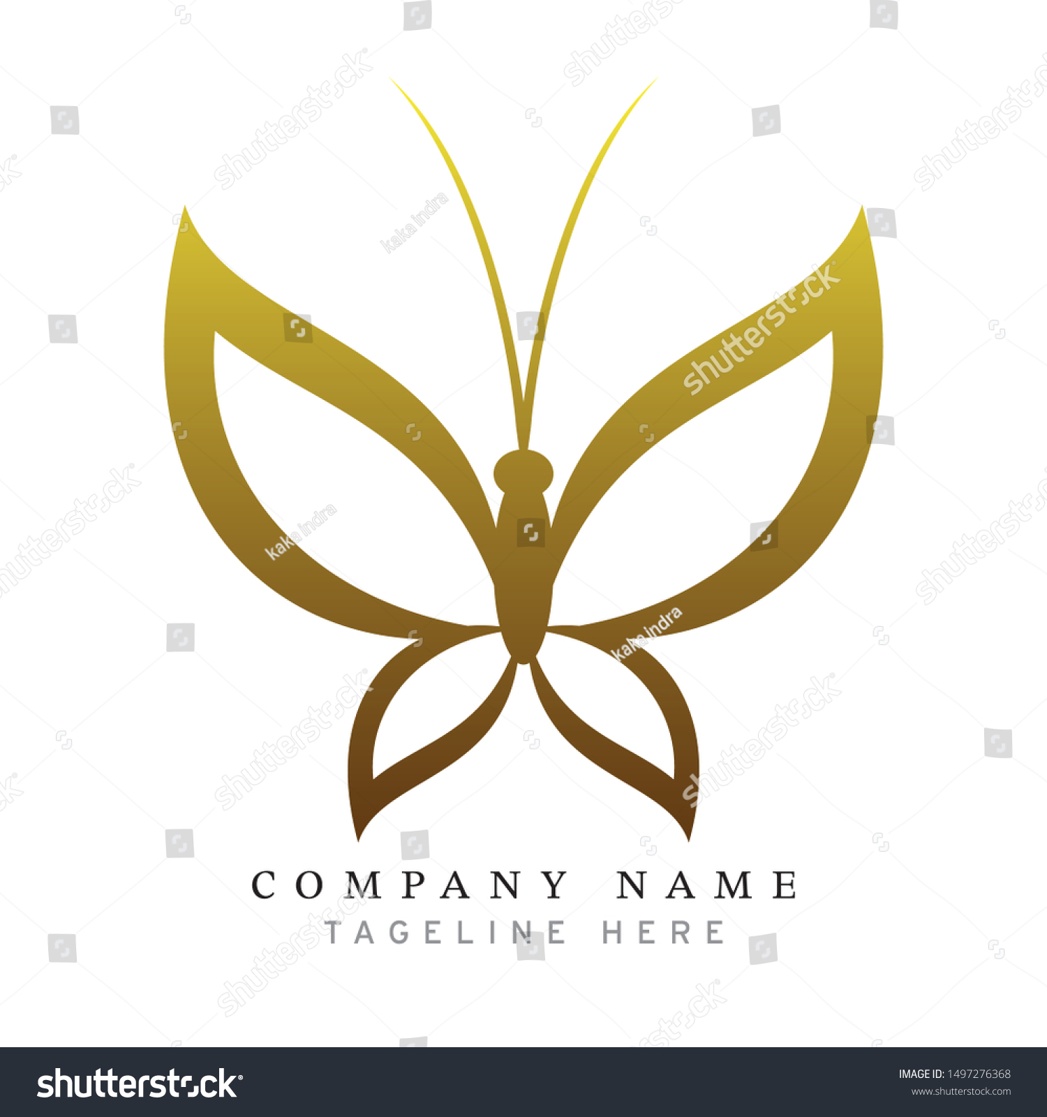 Gold Butterfly Logo Vector Stock Vector (Royalty Free) 1497276368 ...