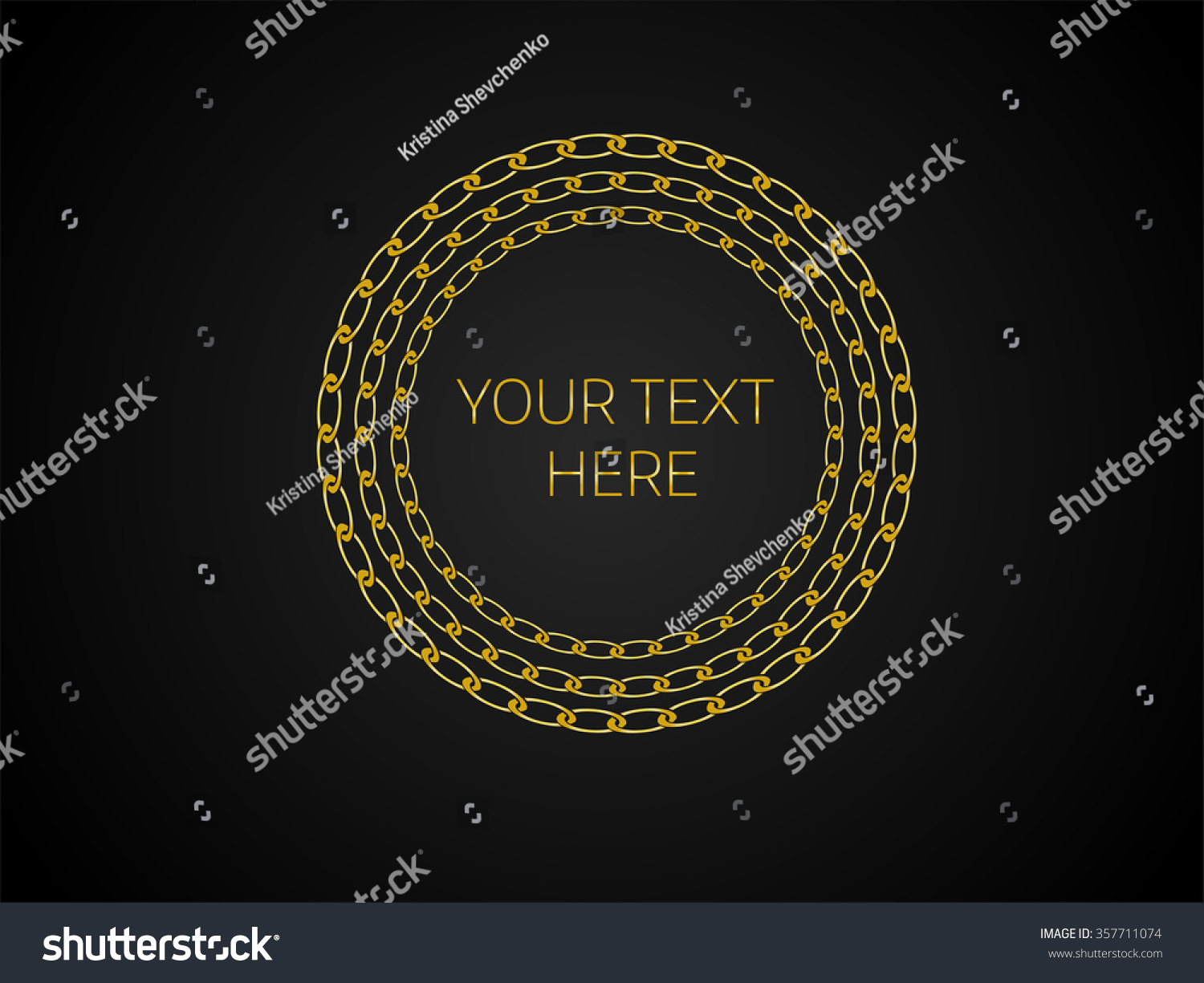 Gold Chain Logo Frame Vector Stock Vector (Royalty Free) 357711074