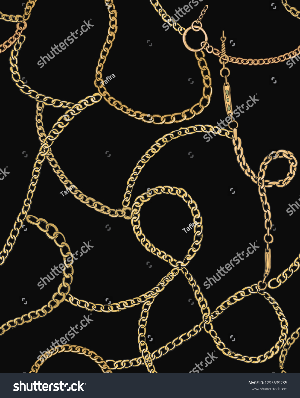 Gold Chains On Black Background Vector Stock Vector (Royalty Free ...