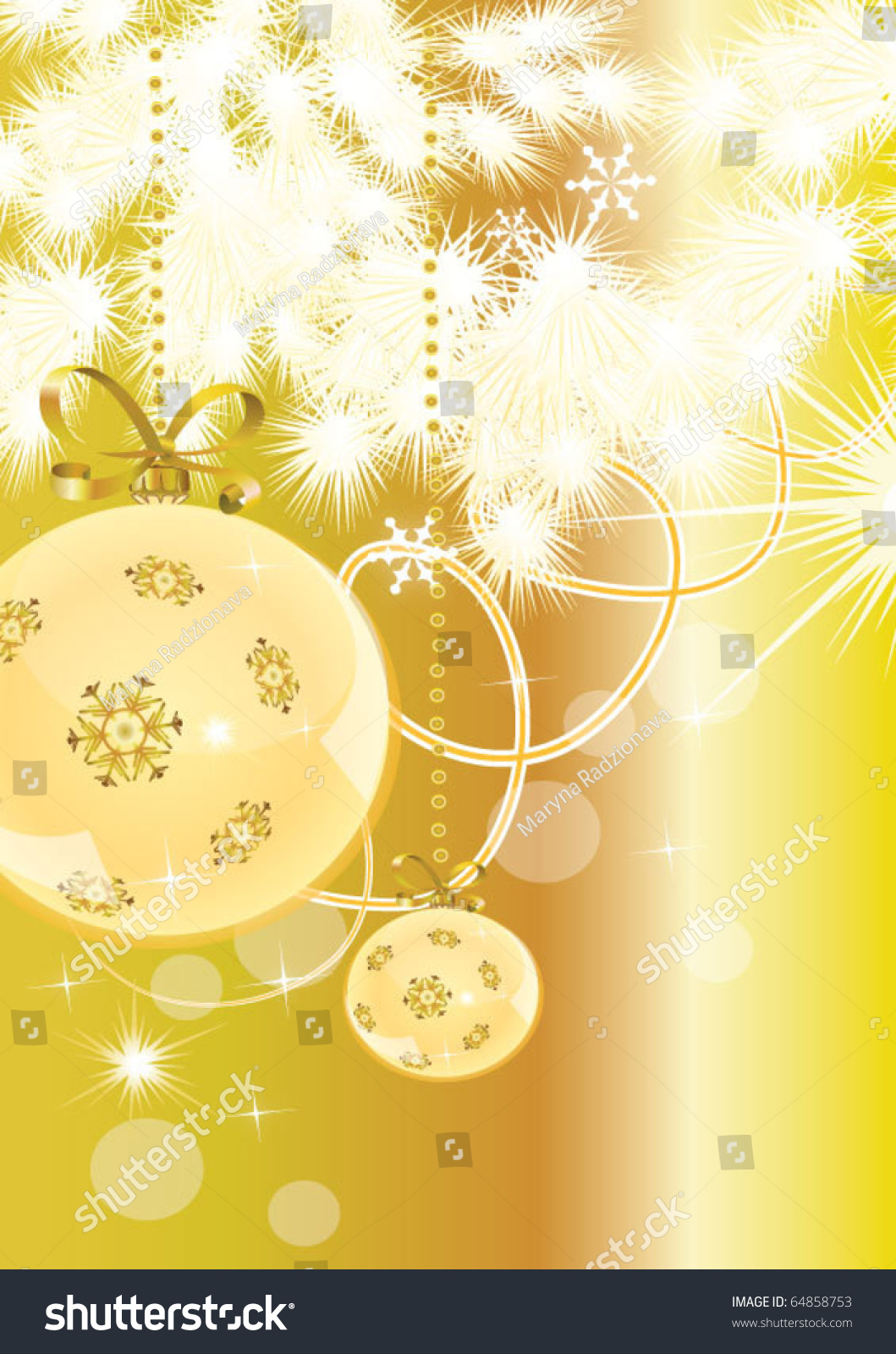 Gold Christmas Tree Stock Vector (Royalty Free) 64858753 | Shutterstock