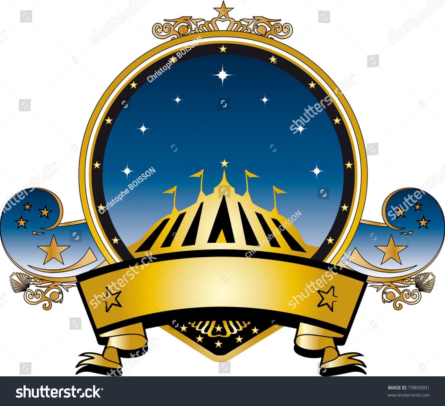 Gold Circus Stamp Stock Vector (Royalty Free) 79899001