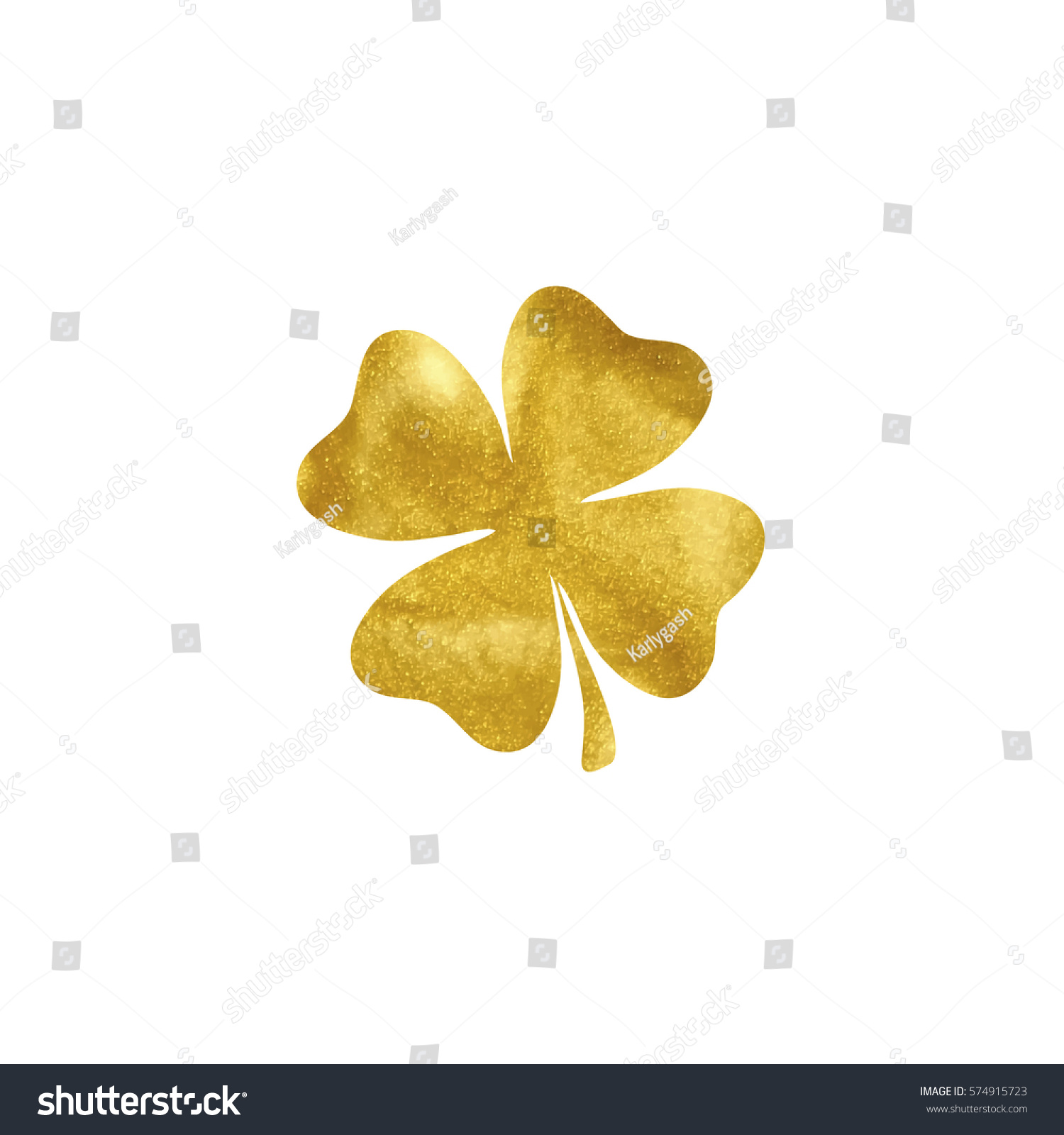 Gold Clover Vector Illustration Stock Vector (Royalty Free) 574915723