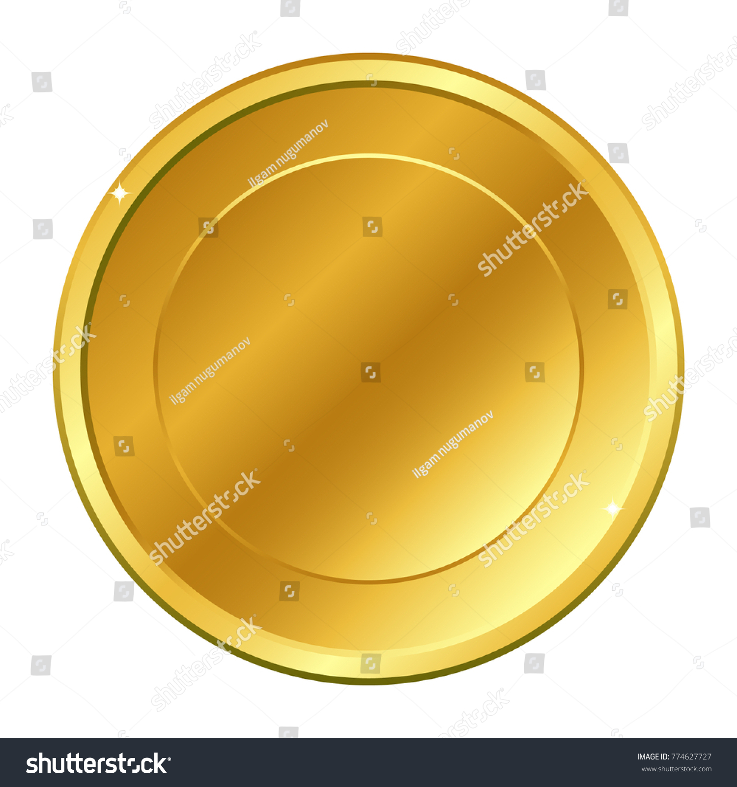 Gold Coin Circle Inside Vector Illustration: เวกเตอร์สต็อก (ปลอดค่า ...