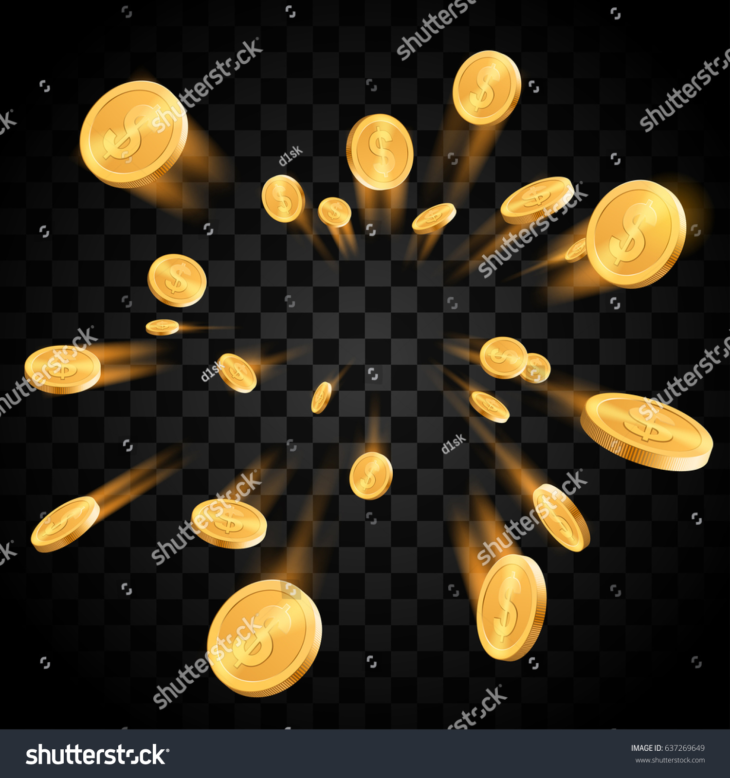 Gold Coins Explosion Stock Vector (Royalty Free) 637269649 | Shutterstock