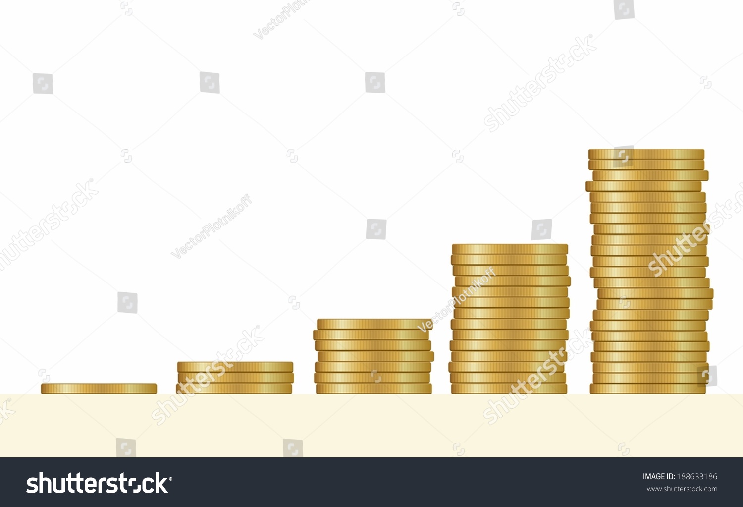 Gold Coins Stack Stock Vector (Royalty Free) 188633186 | Shutterstock