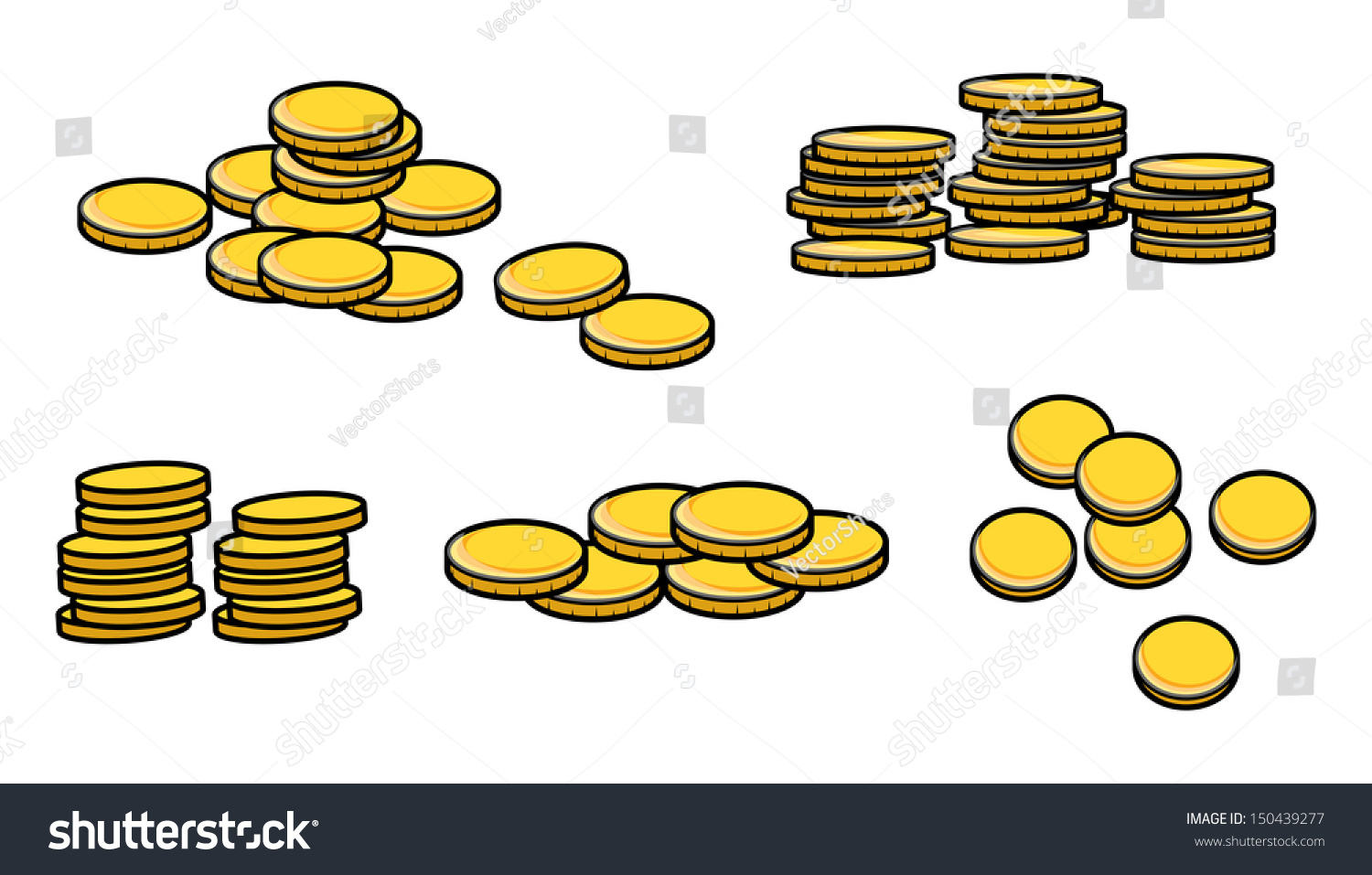 Gold Coins Stack Cartoon Vector Illustration Stock Vector (Royalty Free ...