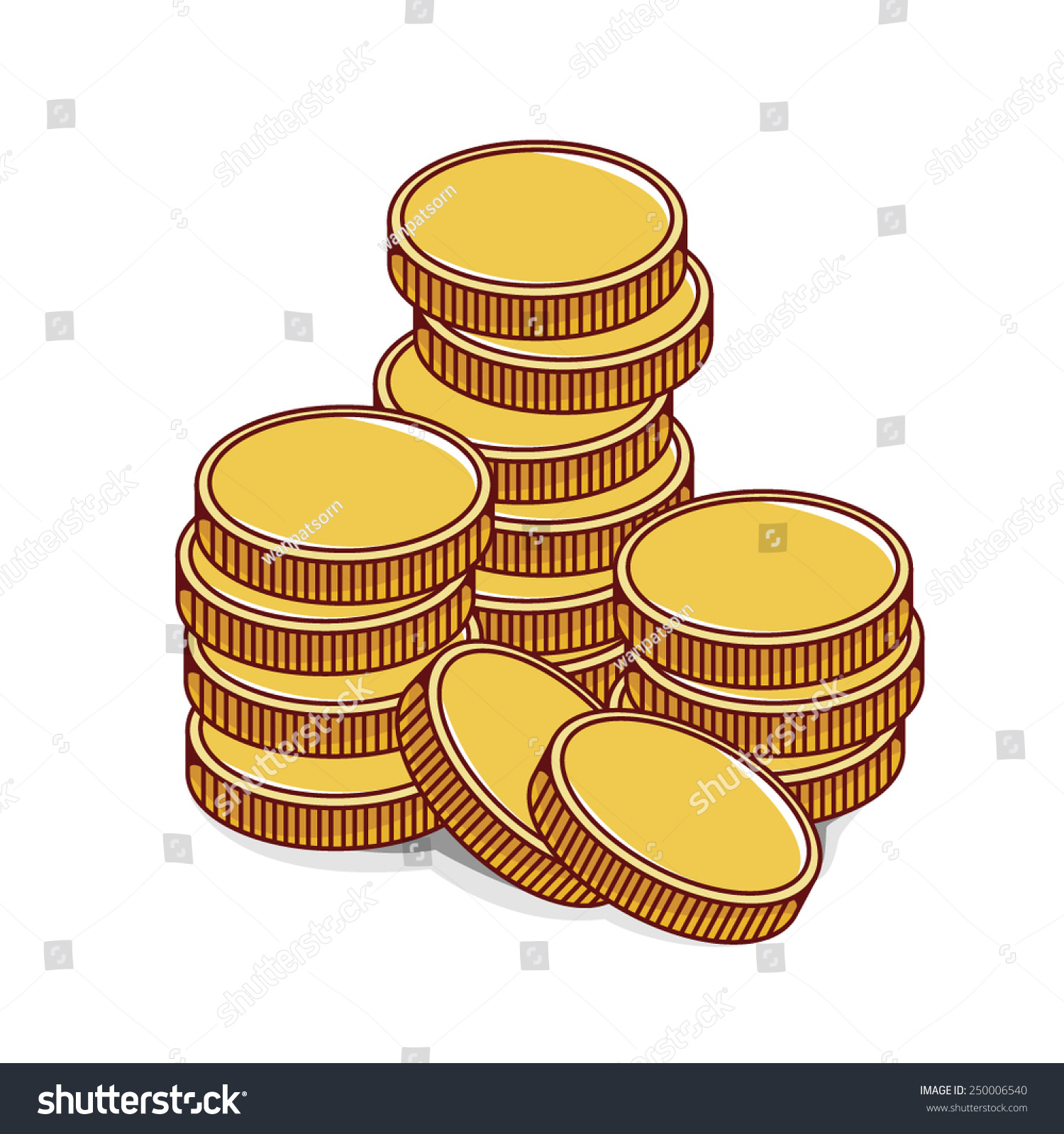 Gold Coins Vector Cartoon Stock Vector (Royalty Free) 250006540