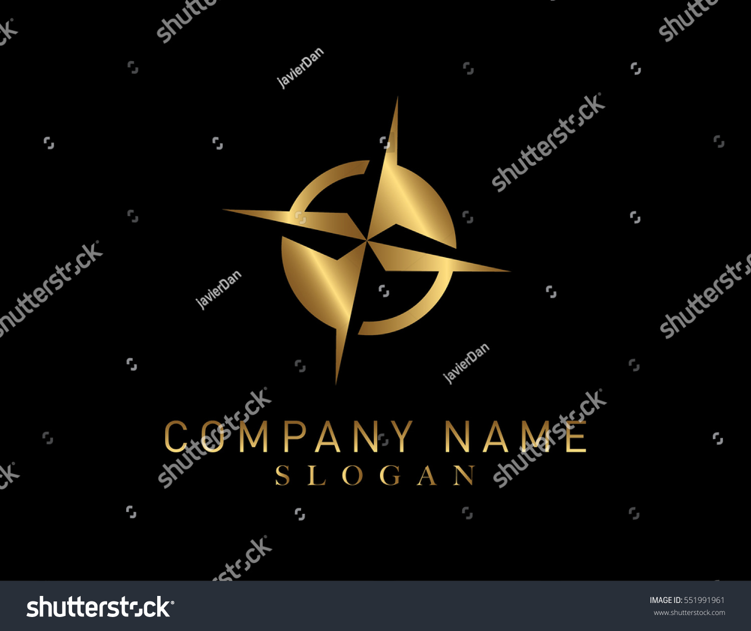 Gold Compass Logo Stock Vector (Royalty Free) 551991961