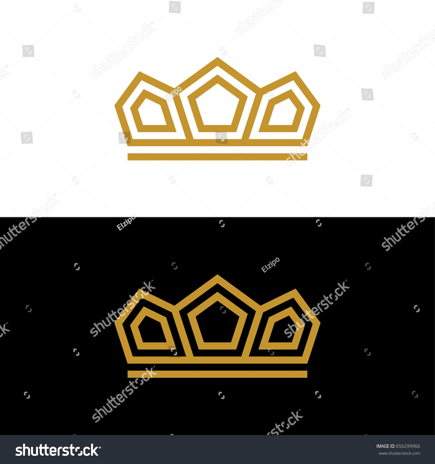 Gold Crown Logo Template Stock Vector (Royalty Free) 656299966 ...