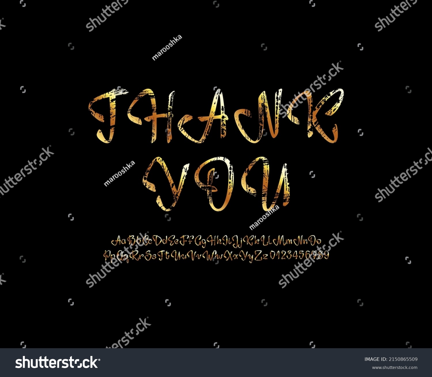 Gold Cursive Font Handwritten Script Golden: เวกเตอร์สต็อก (ปลอดค่า ...
