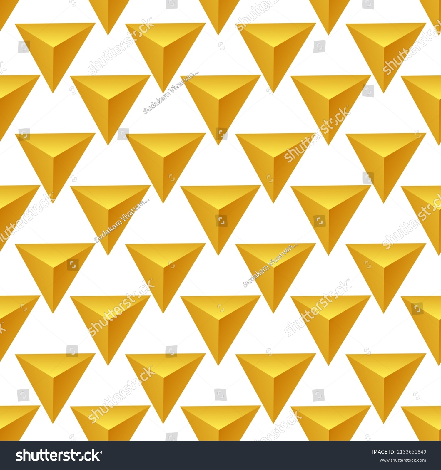 Gold 3d Triangle Seamless Pattern On Stock Vector (Royalty Free ...