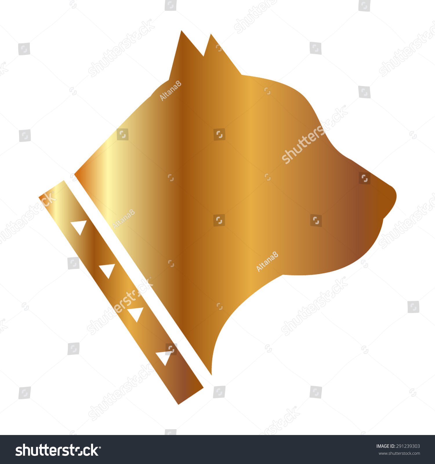 Gold Dog Icon Stock Vector (Royalty Free) 291239303
