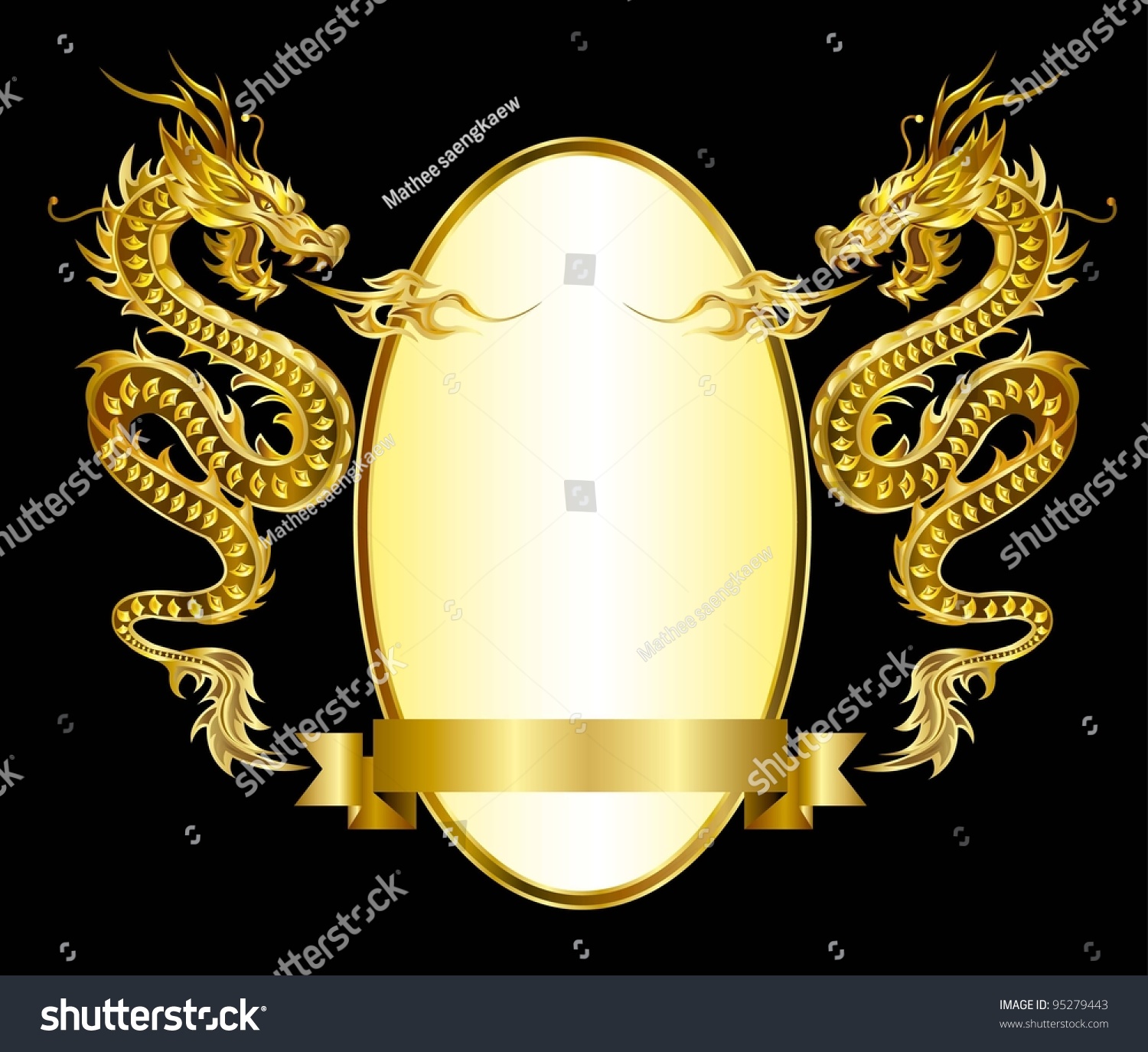 Gold Dragons Vector Stock Vector (Royalty Free) 95279443