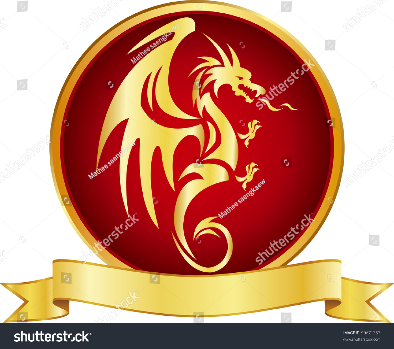 Gold Dragons Vector Stock Vector (Royalty Free) 99671357 | Shutterstock