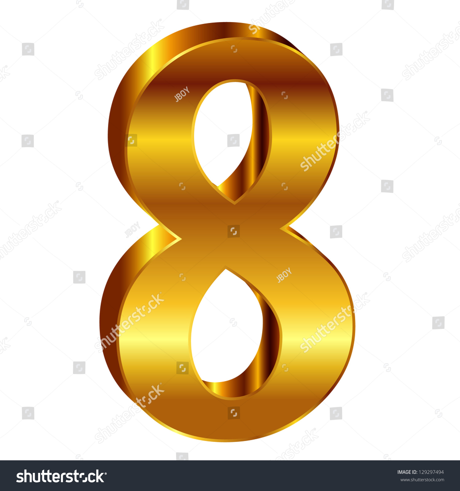 Gold Emblem Number 8 Stock Vector (Royalty Free) 129297494 | Shutterstock