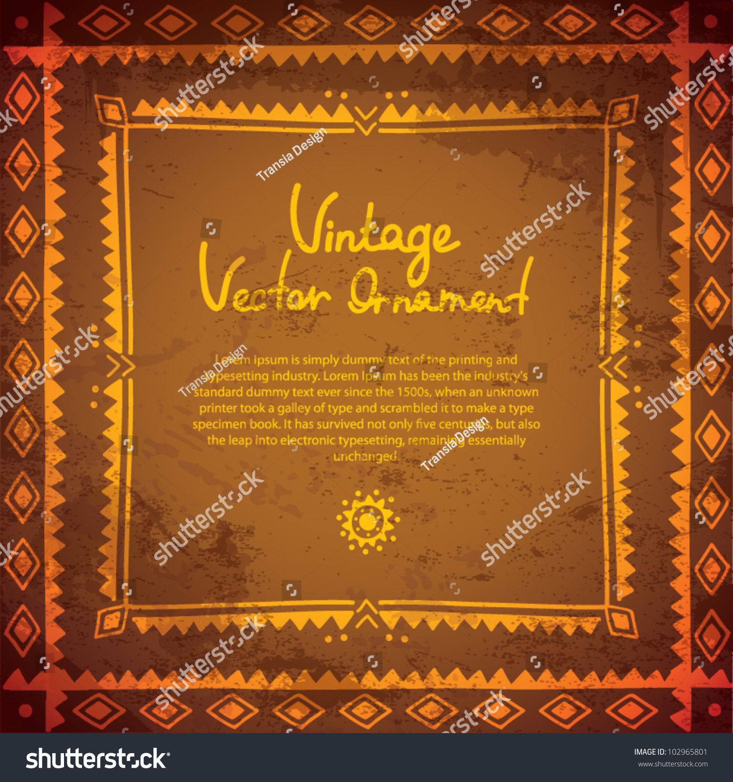 Gold Ethnic Frame Background Stock Vector (Royalty Free) 102965801