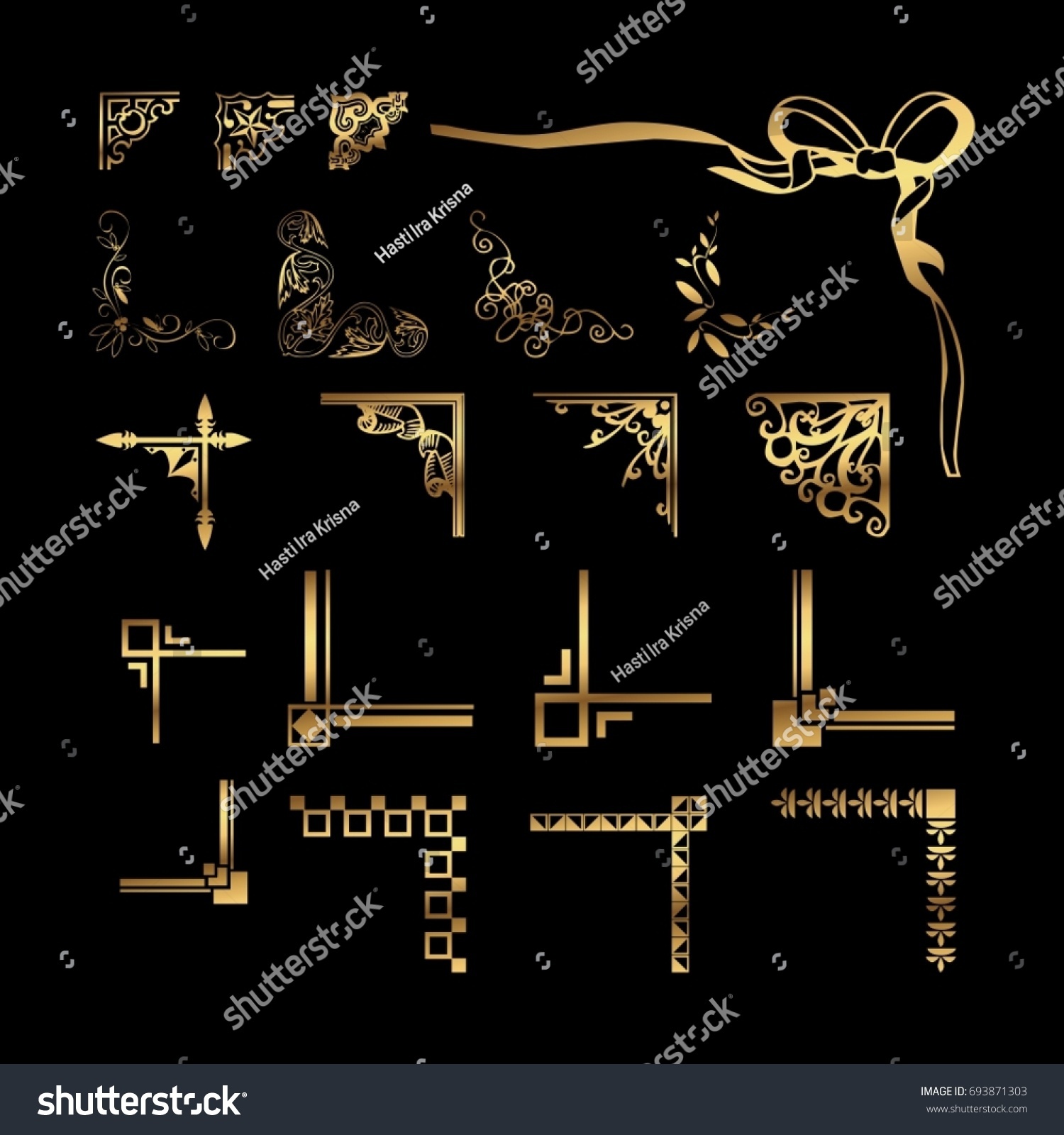 Gold Filigree Corner Vector Stock Vector (Royalty Free) 693871303 ...