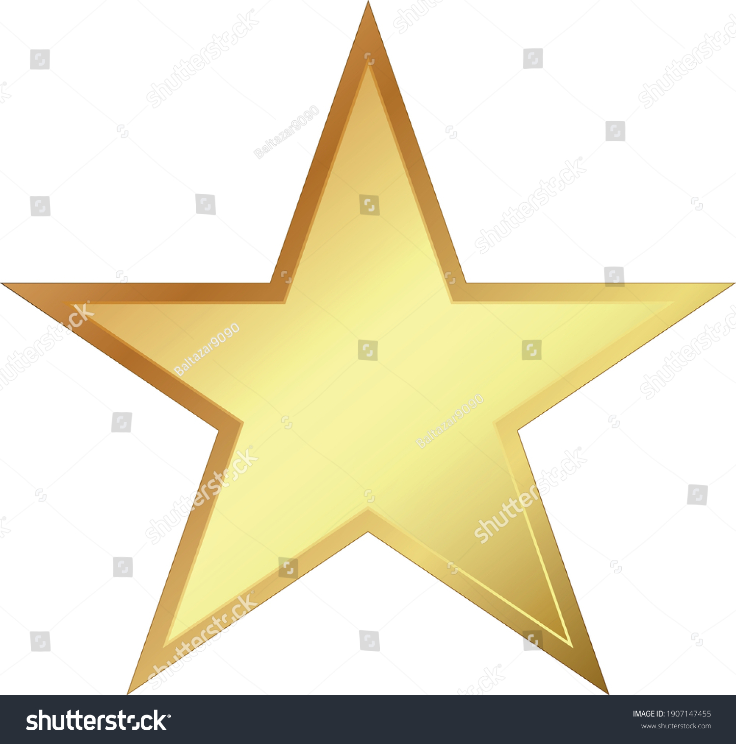 Gold Fivepointed Star Overflow Gradients Eps Stock Vector (Royalty Free ...