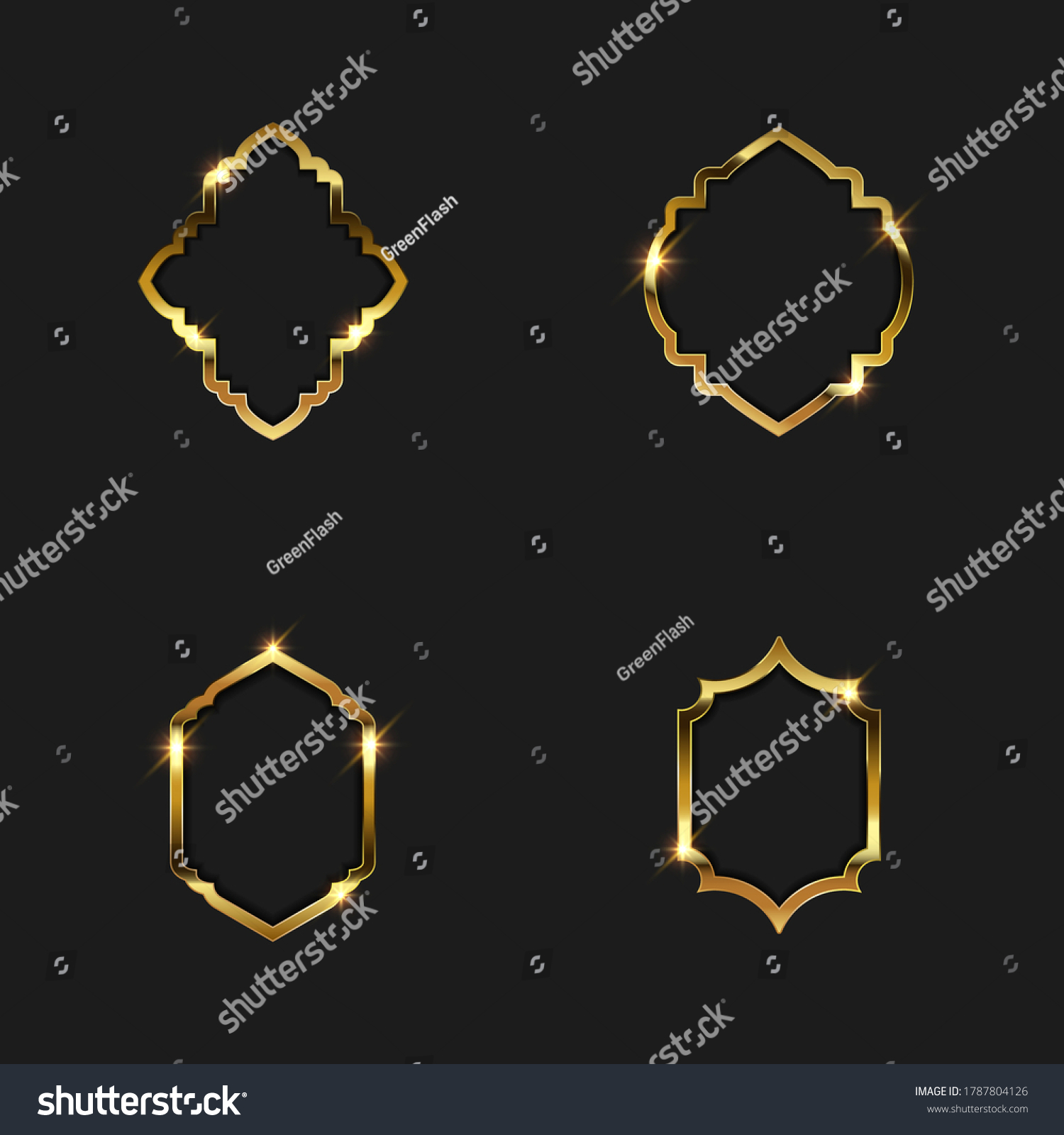 Gold Frame Border Vector Illustration Design Stock Vector (Royalty Free ...