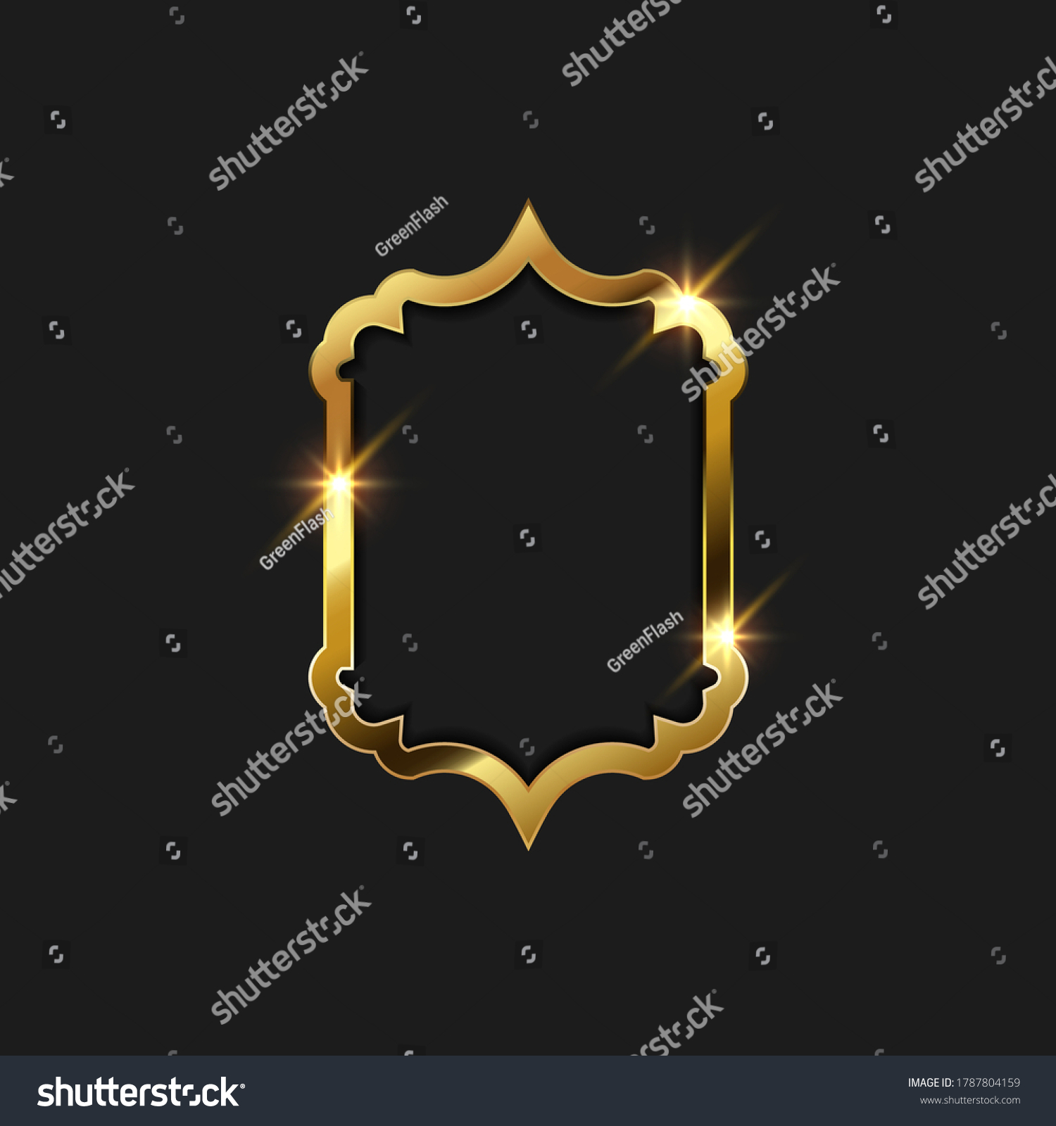 Gold Frame Border Vector Illustration Design Stock Vector (Royalty Free ...