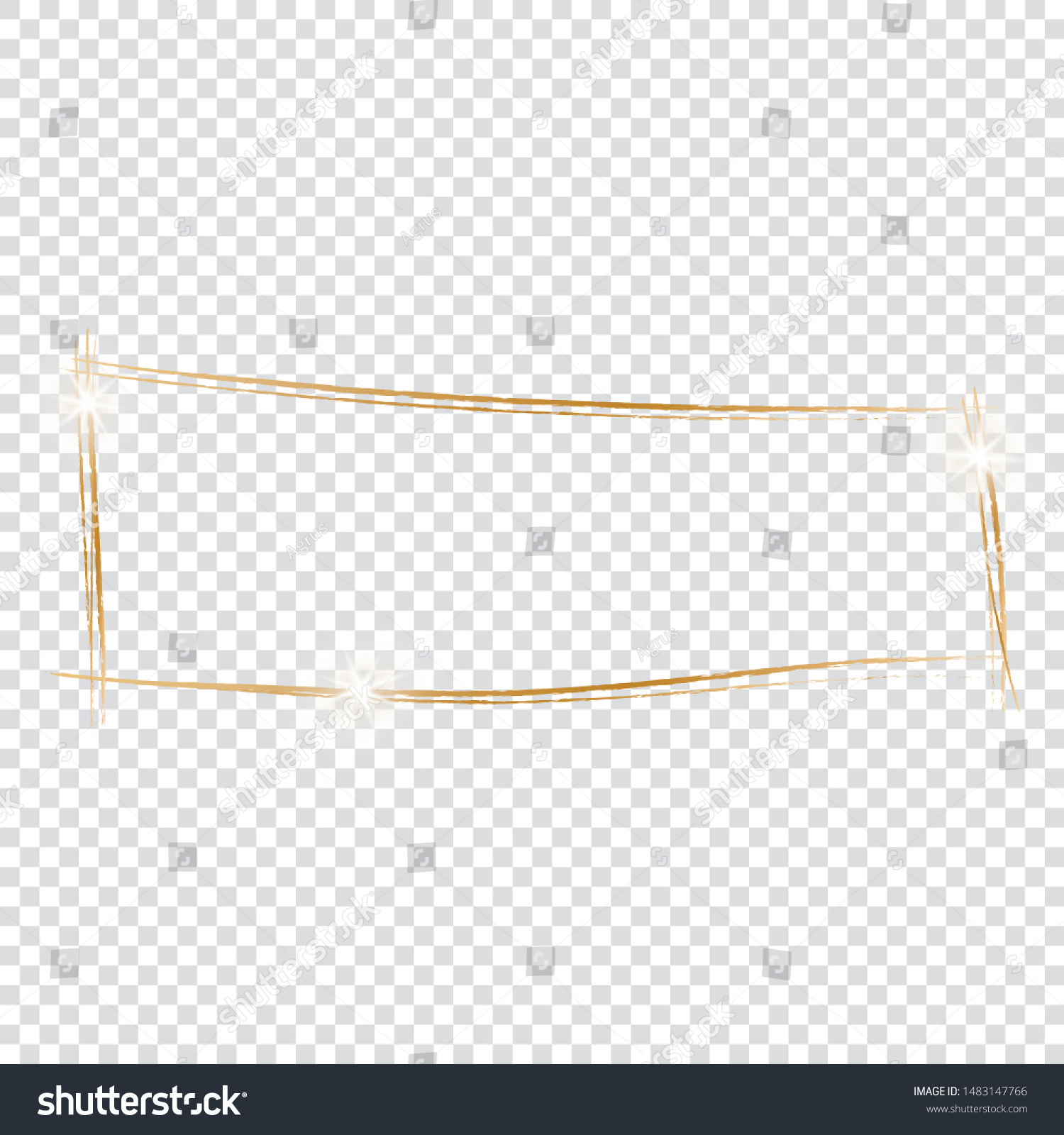 Gold Frame On Transparent Background Stock Vector (Royalty Free ...