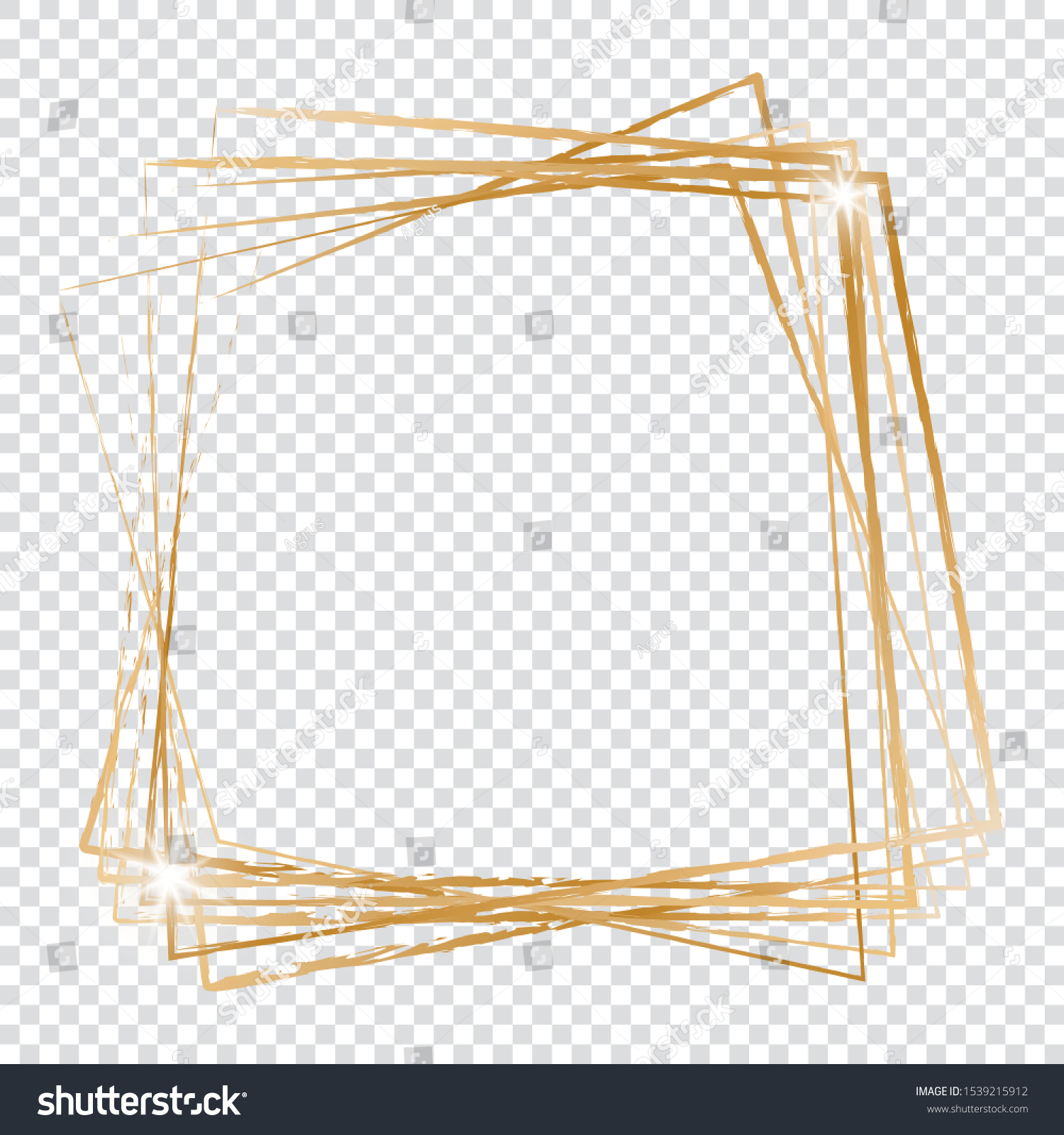 Gold Frame On Transparent Background Stock Vector (Royalty Free) 1539215912