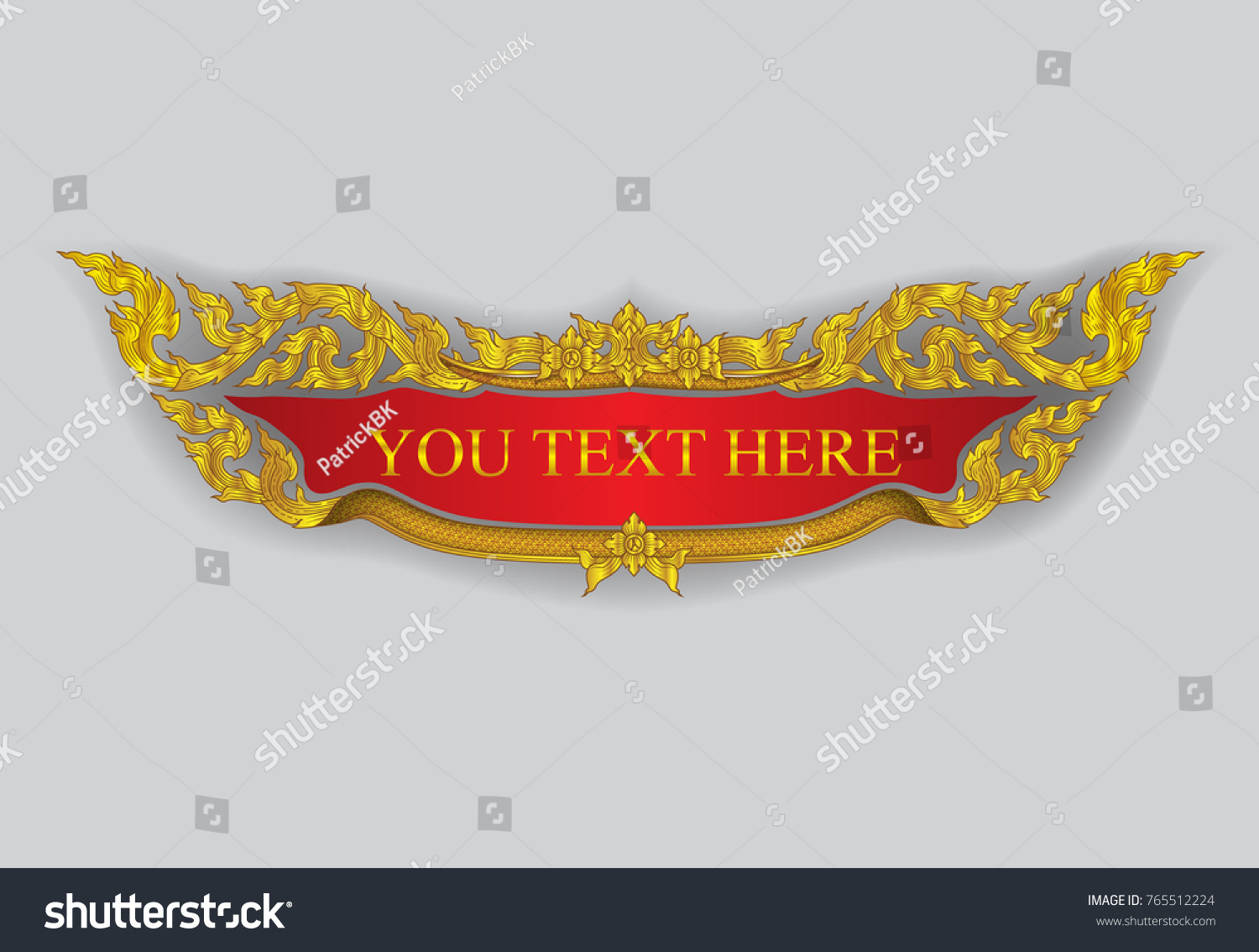 Gold Frame Thai Vintage Vector Illustrator Stock Vector (Royalty Free ...