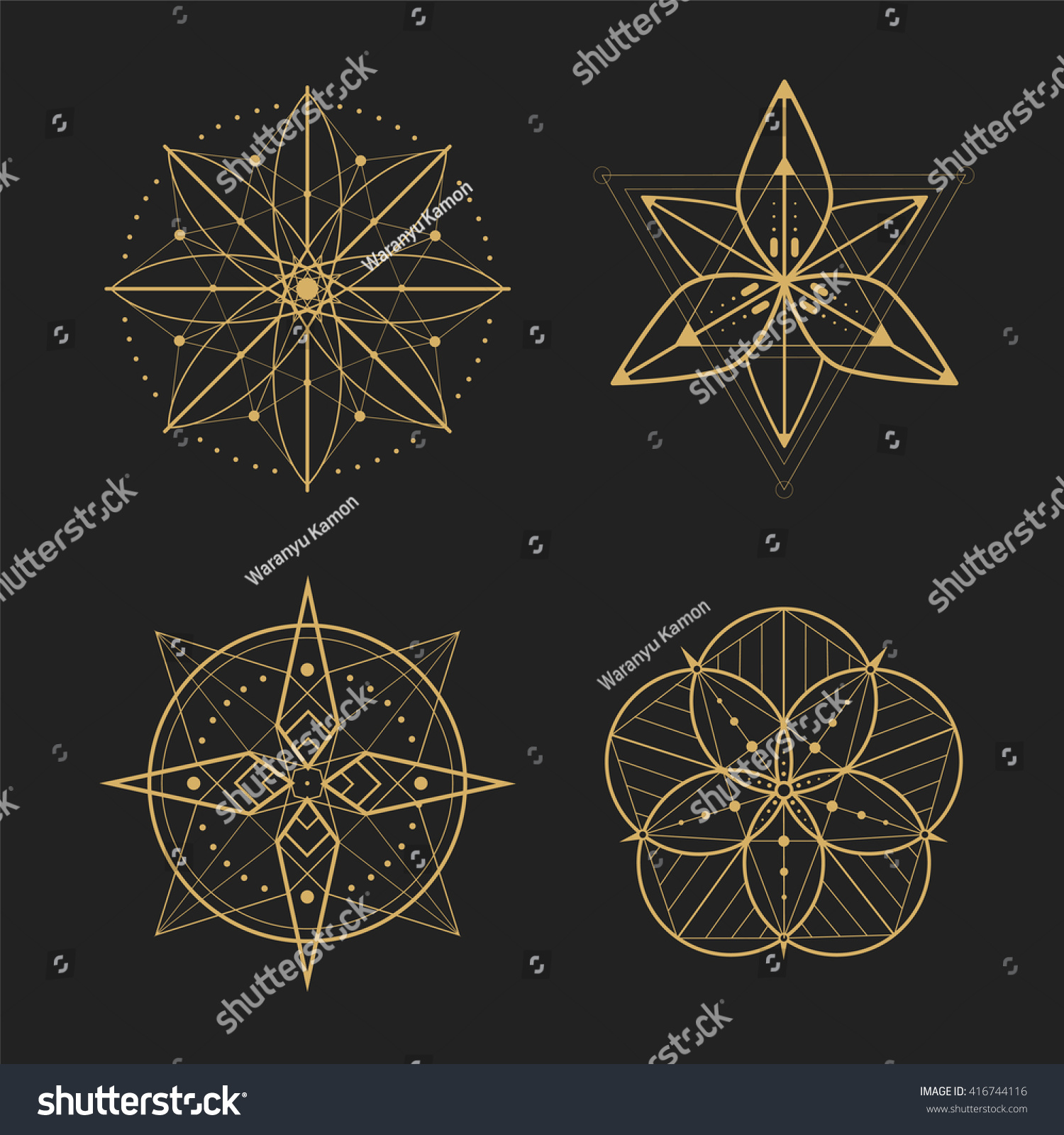 Gold Geometry Set Designvector Illustration Stock Vector (Royalty Free ...