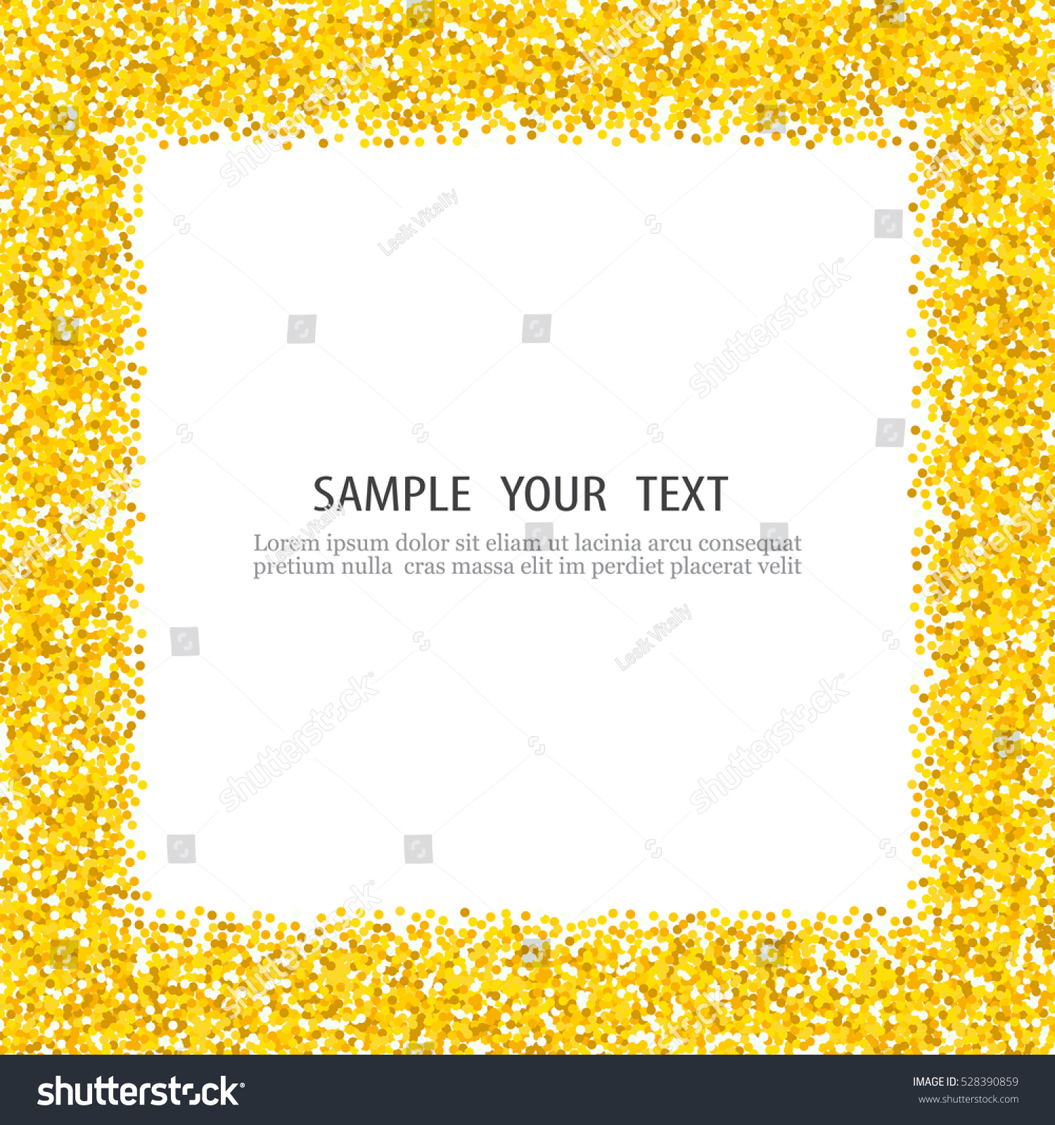 Gold Glitter Backgroundrectangular Gold Rim Sparkles Stock Vector ...