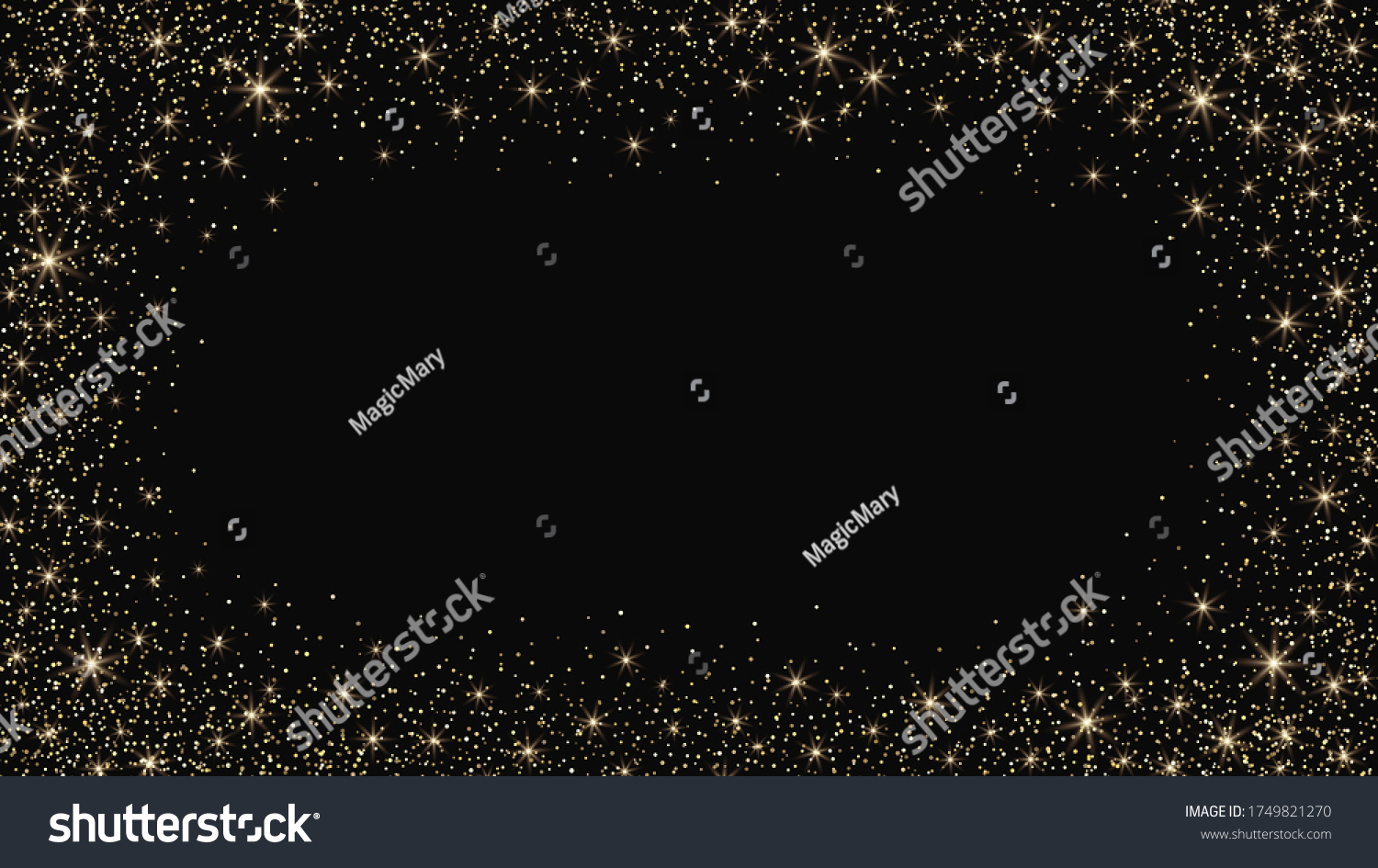 Borde de brillo dorado. Fondo de: vector de stock (libre de regalías ...