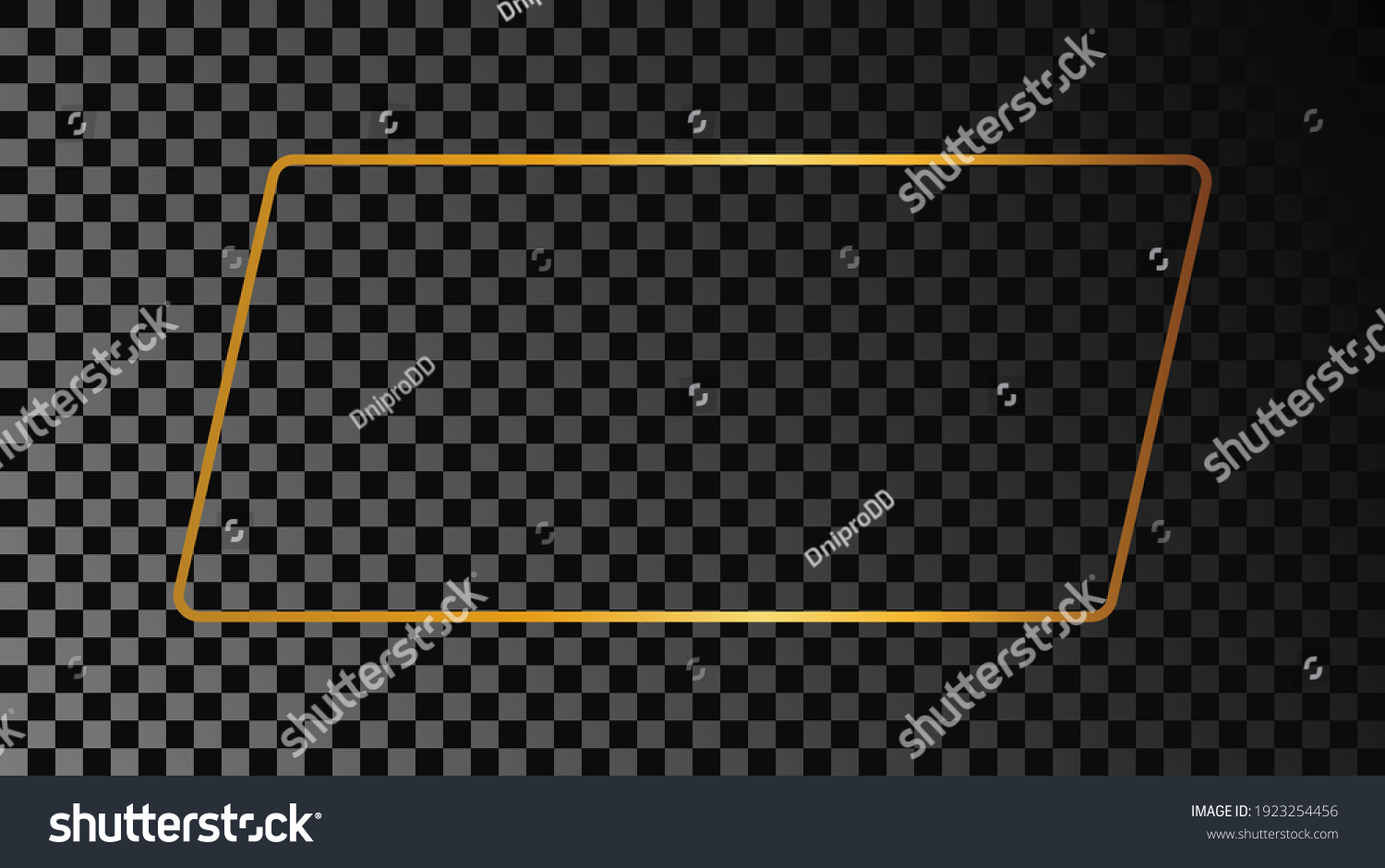 Gold Glowing Rounded Rectangular Shape Frame Stock Vector (Royalty Free ...